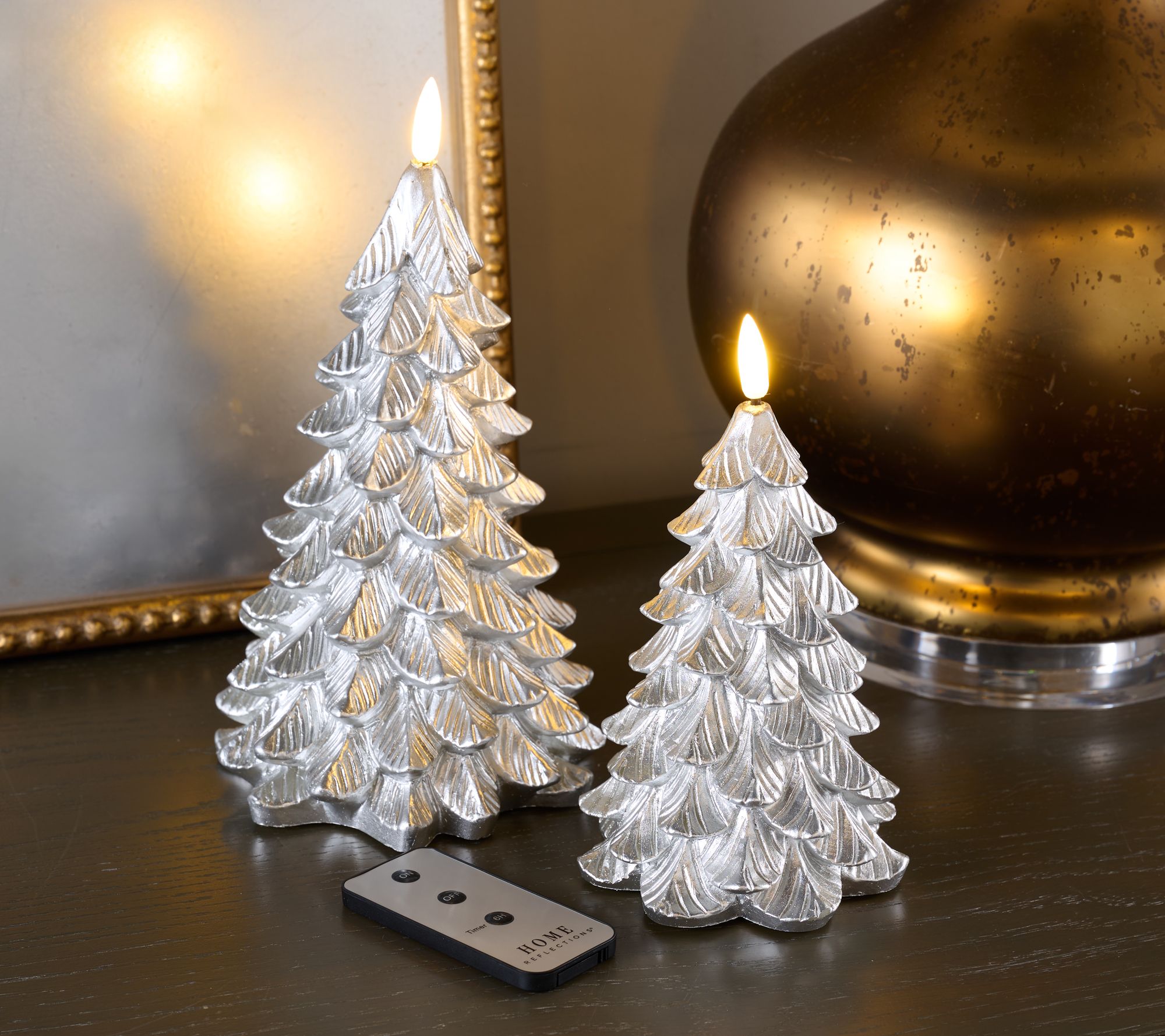 Home Reflections Set of 2 Flameless Tree Pillars - QVC.com