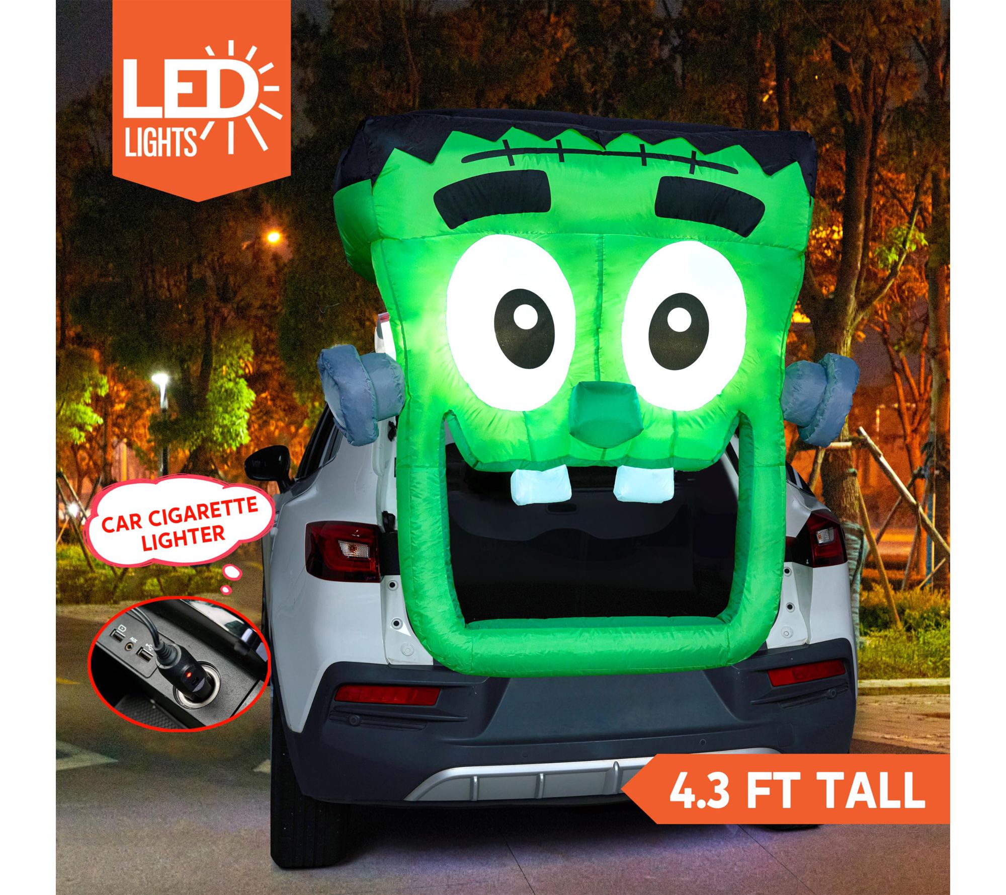 Joyfy 4.3ft Zombie Halloween Inflatable Trunk O r Treat - QVC.com