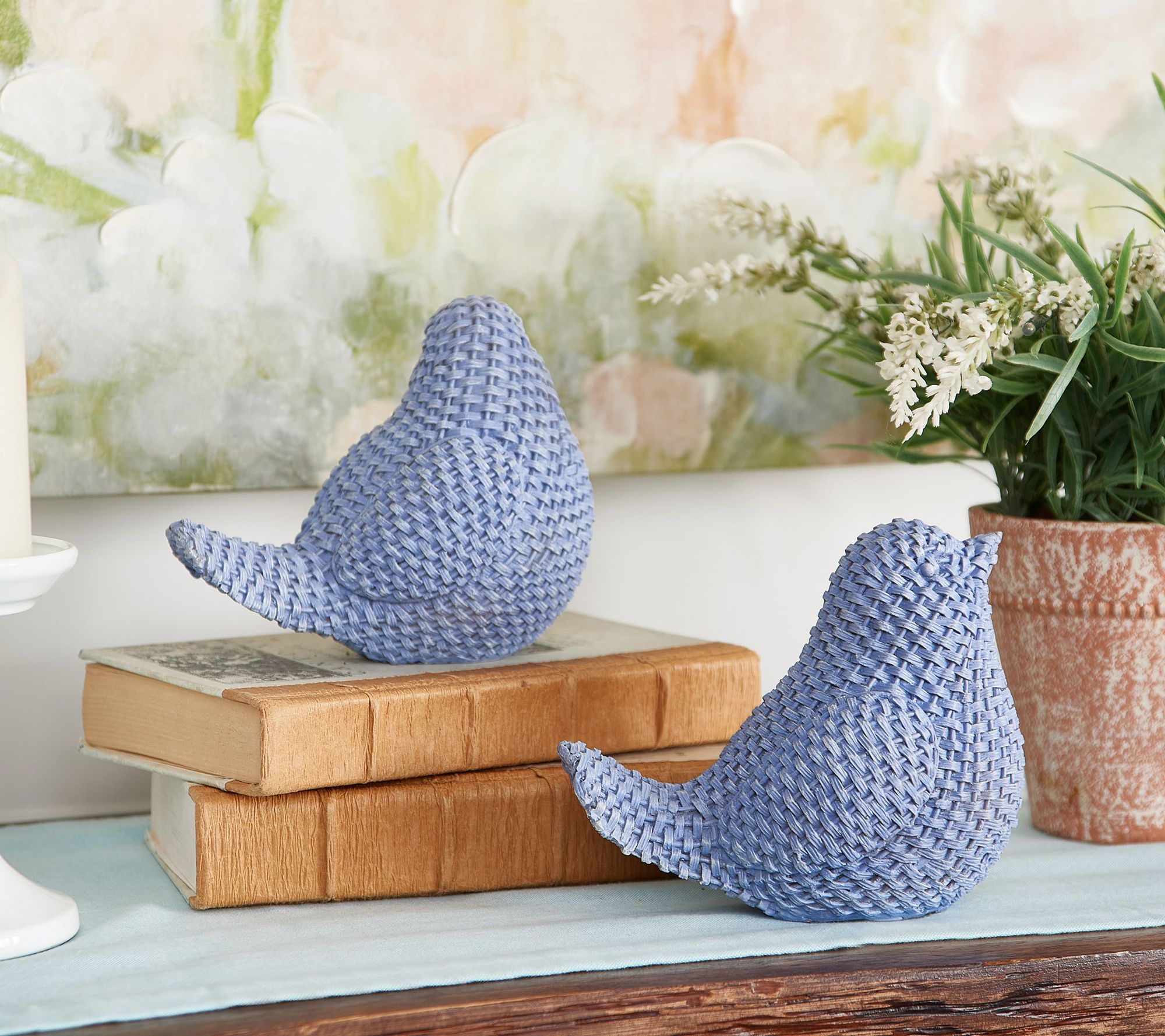 "As Is" Set of 2 Rattan Wicker Birds by Valerie - QVC.com