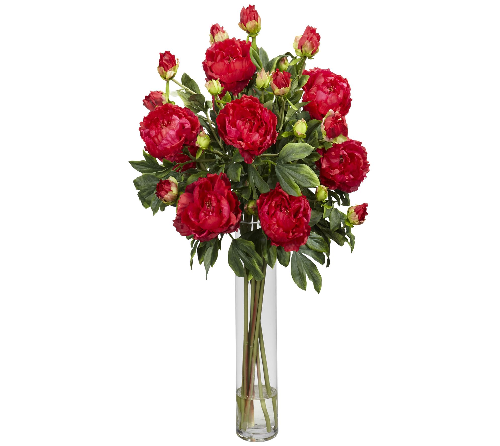Large Peony w/Cylinder by Nearly Natural - QVC.com