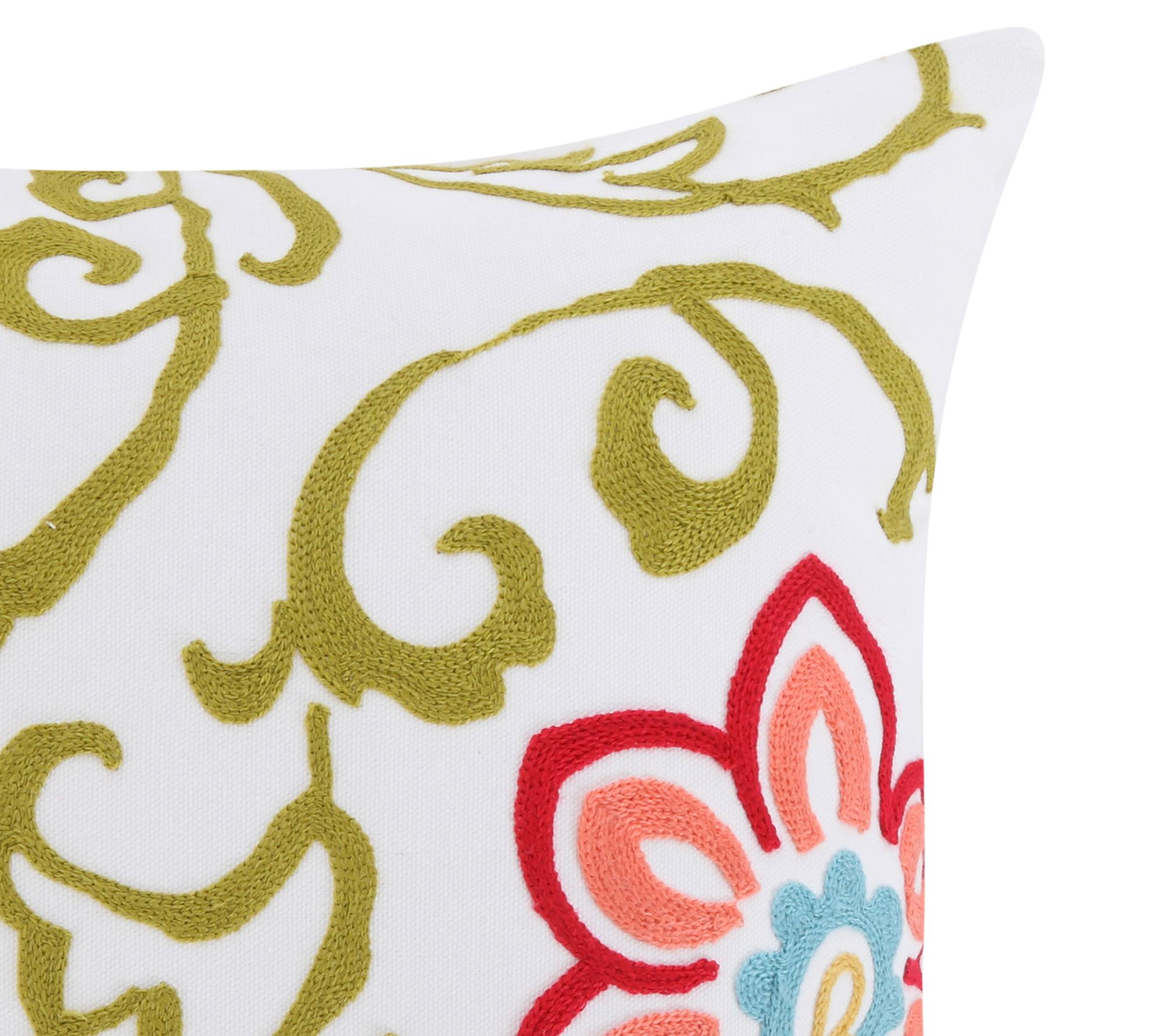 Levtex Home Clementine Embroidered Floral Decortive Pillow - QVC.com