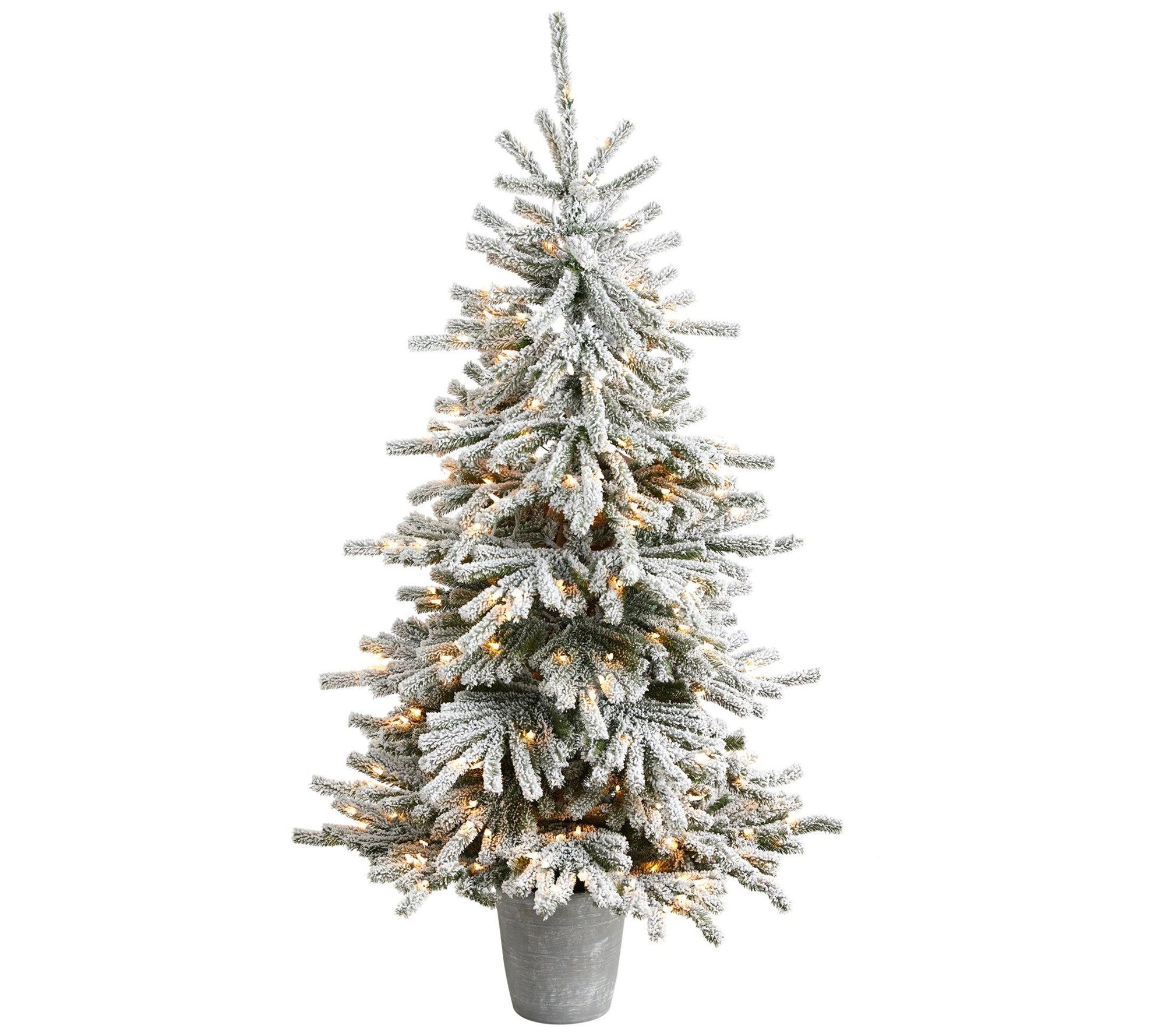 Nearly Natural 6-ft Flocked Long Vermont Pine Christmas Tree - QVC.com