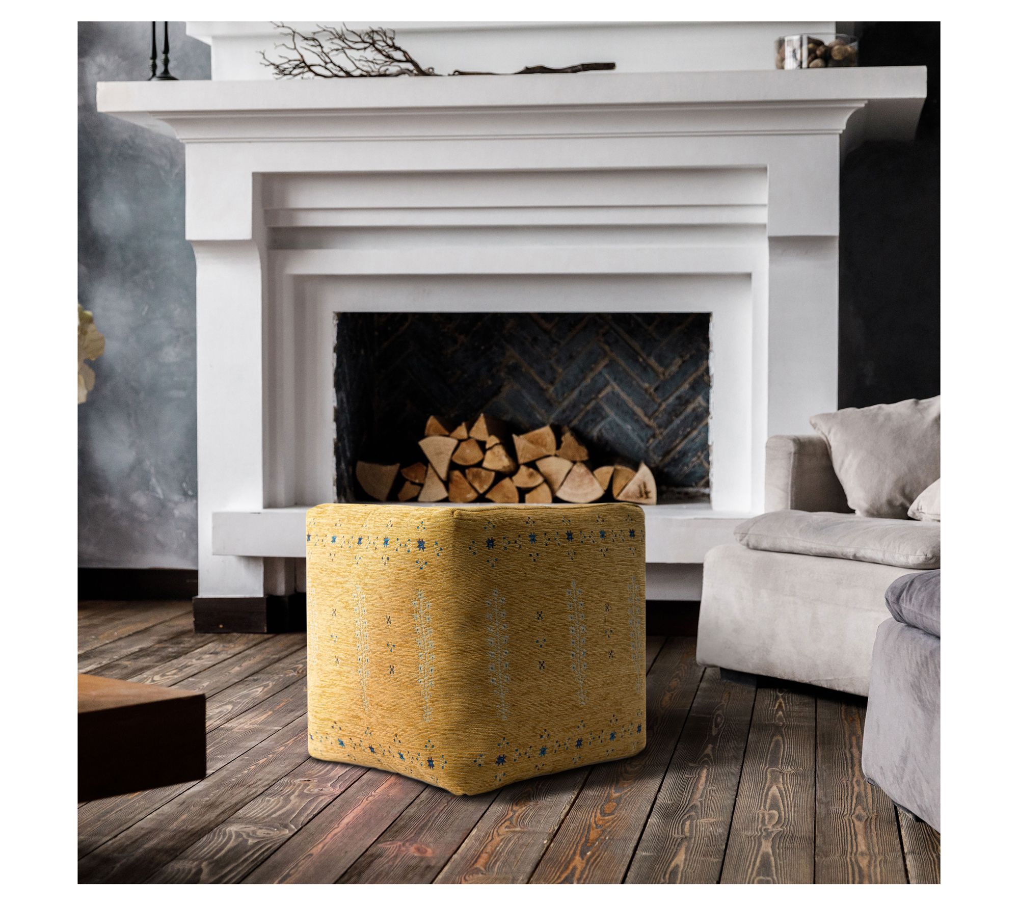 Ox Bay Milano Bohemian Turkish Border Ultra-Sof t Pouf - QVC.com