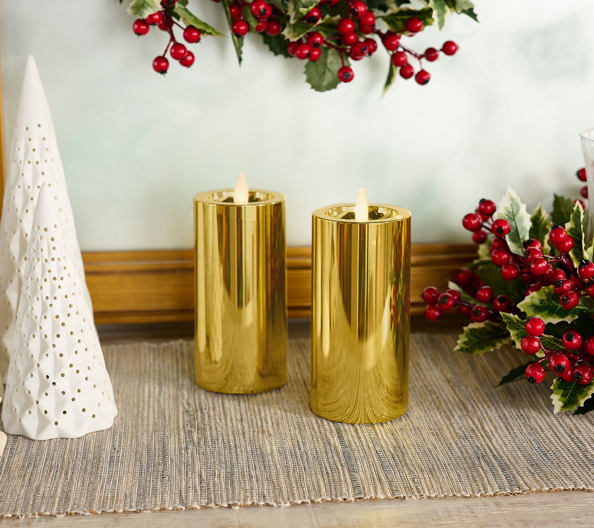 "As Is" Set of (2) 6" High Gloss Candle Light Candles by Valerie - QVC.com