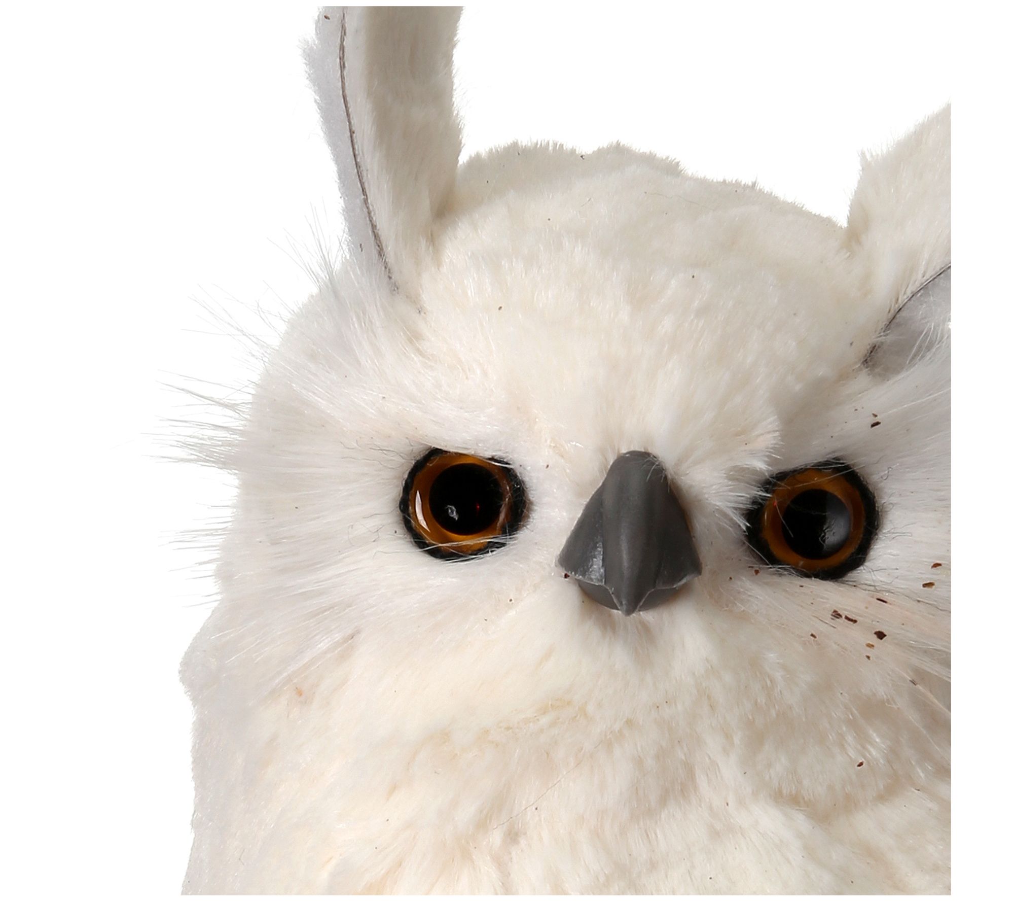 11.5" White Furred Snow Owl With Baby by Valerie - QVC.com