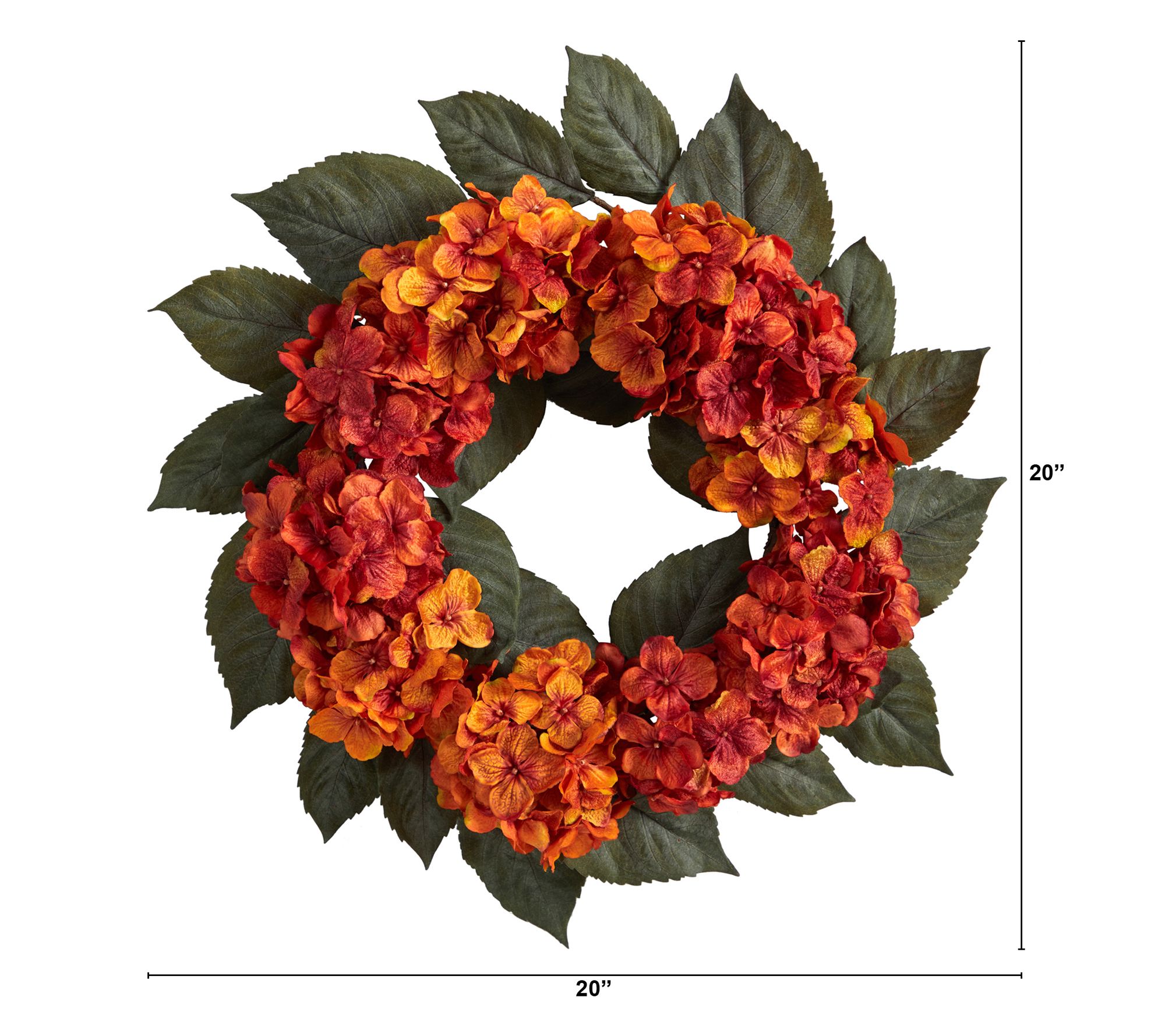 Nearly Natural 20" Autumn Hydrangea ArtificialWreath - QVC.com