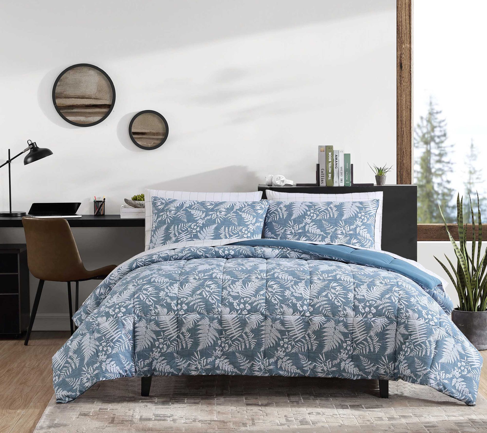 Eddie Bauer Fern Garden Blue Full/Queen Comforter Set - QVC.com