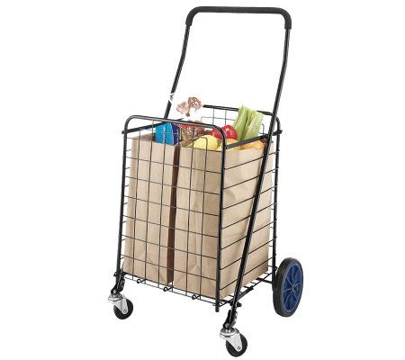 Whitmor Black Utility Cart With Swivel Wheels - QVC.com