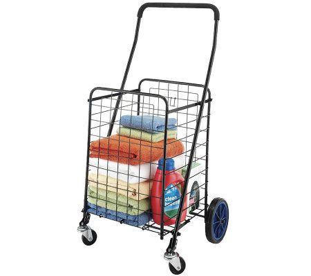 Whitmor Black Utility Cart With Swivel Wheels - QVC.com