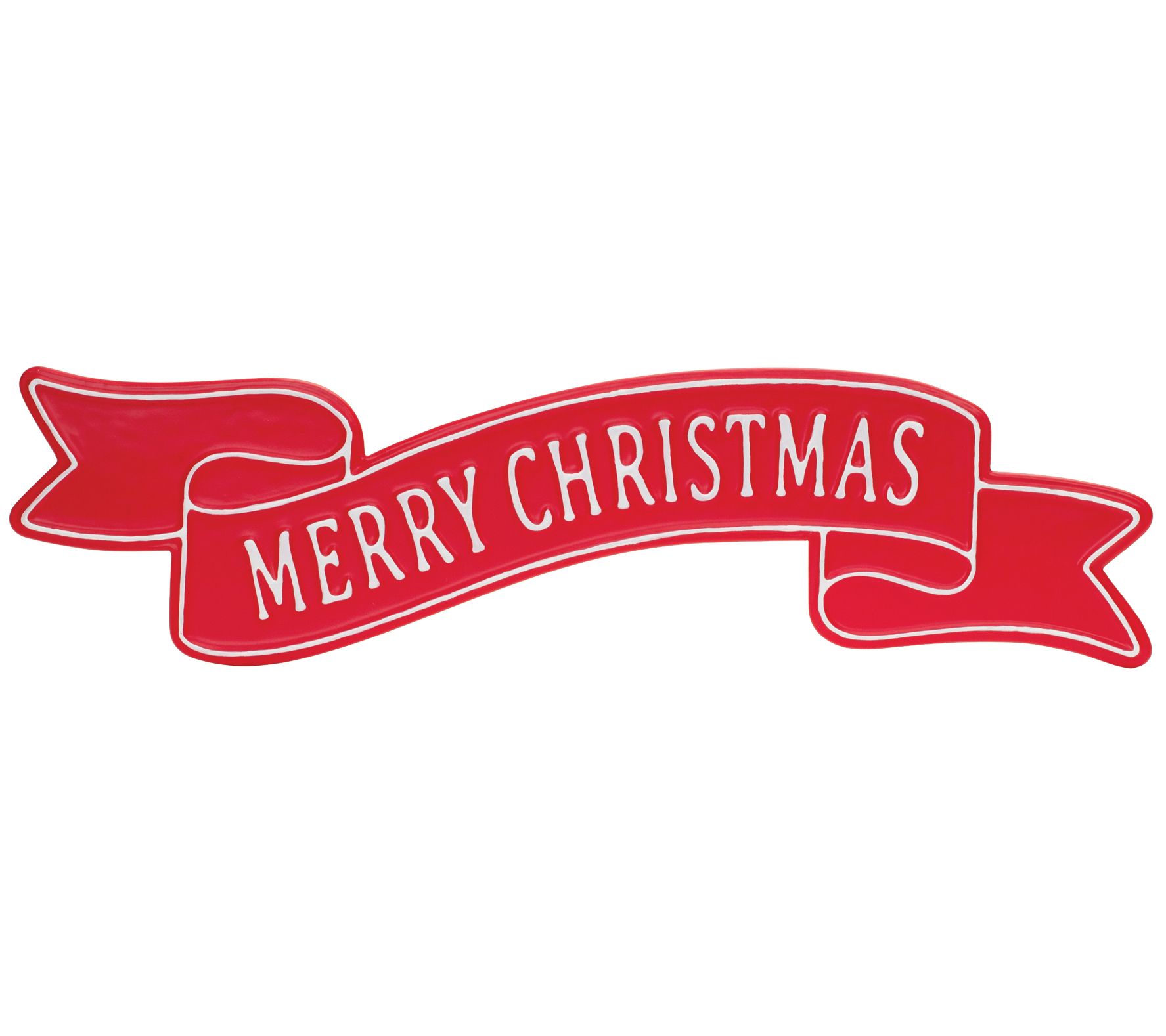 Melrose Metal Merry Christmas Banner Sign 24"L - QVC.com