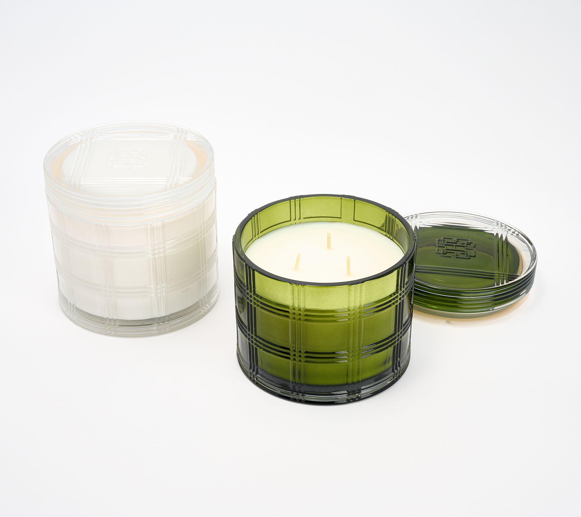 HomeWorx by Slatkin + Co. S/2 14oz Clarendon Glass Candles - QVC.com