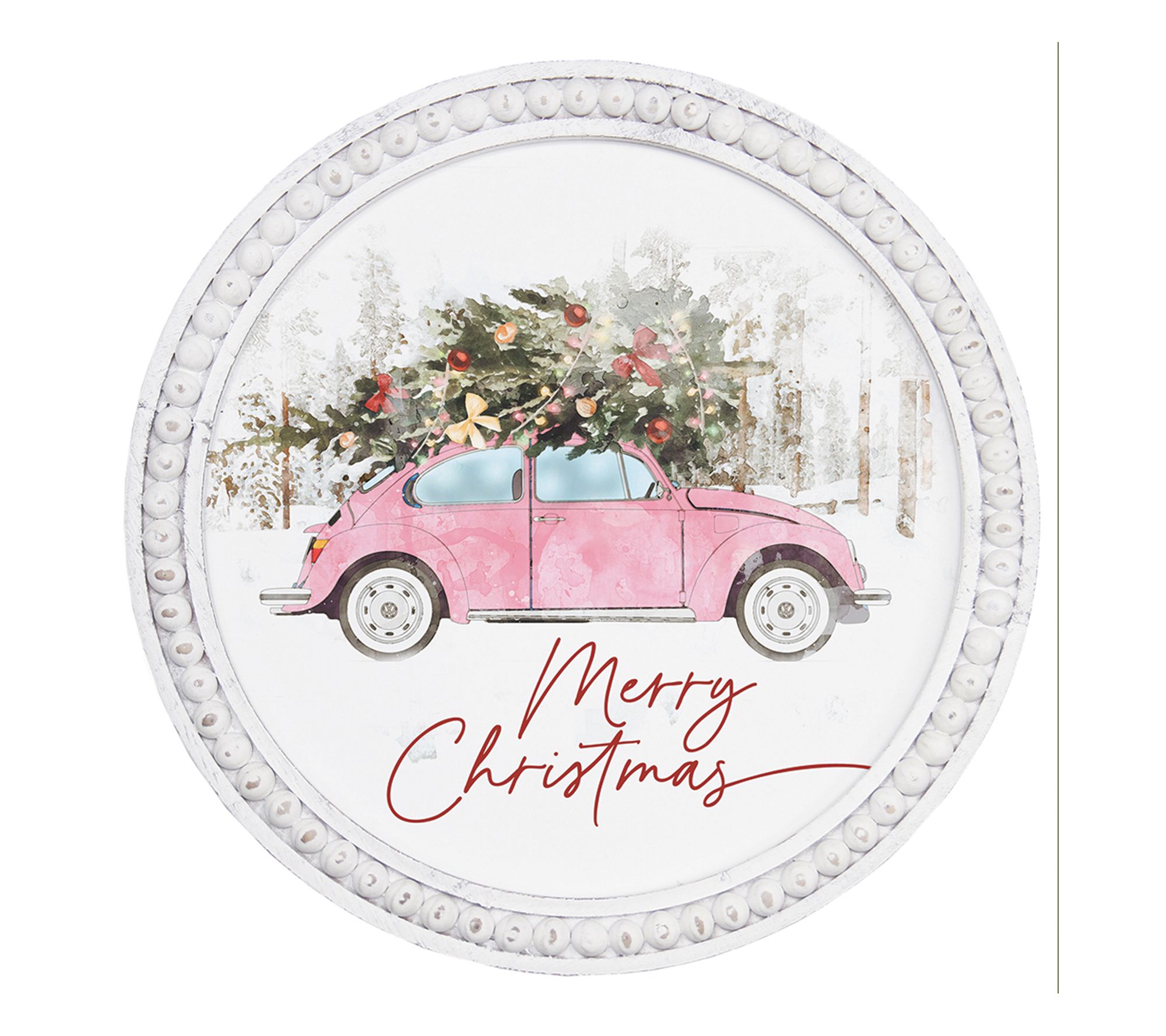 Sincere Surroundings 24" Pink Christmas Car Beaded Art - QVC.com