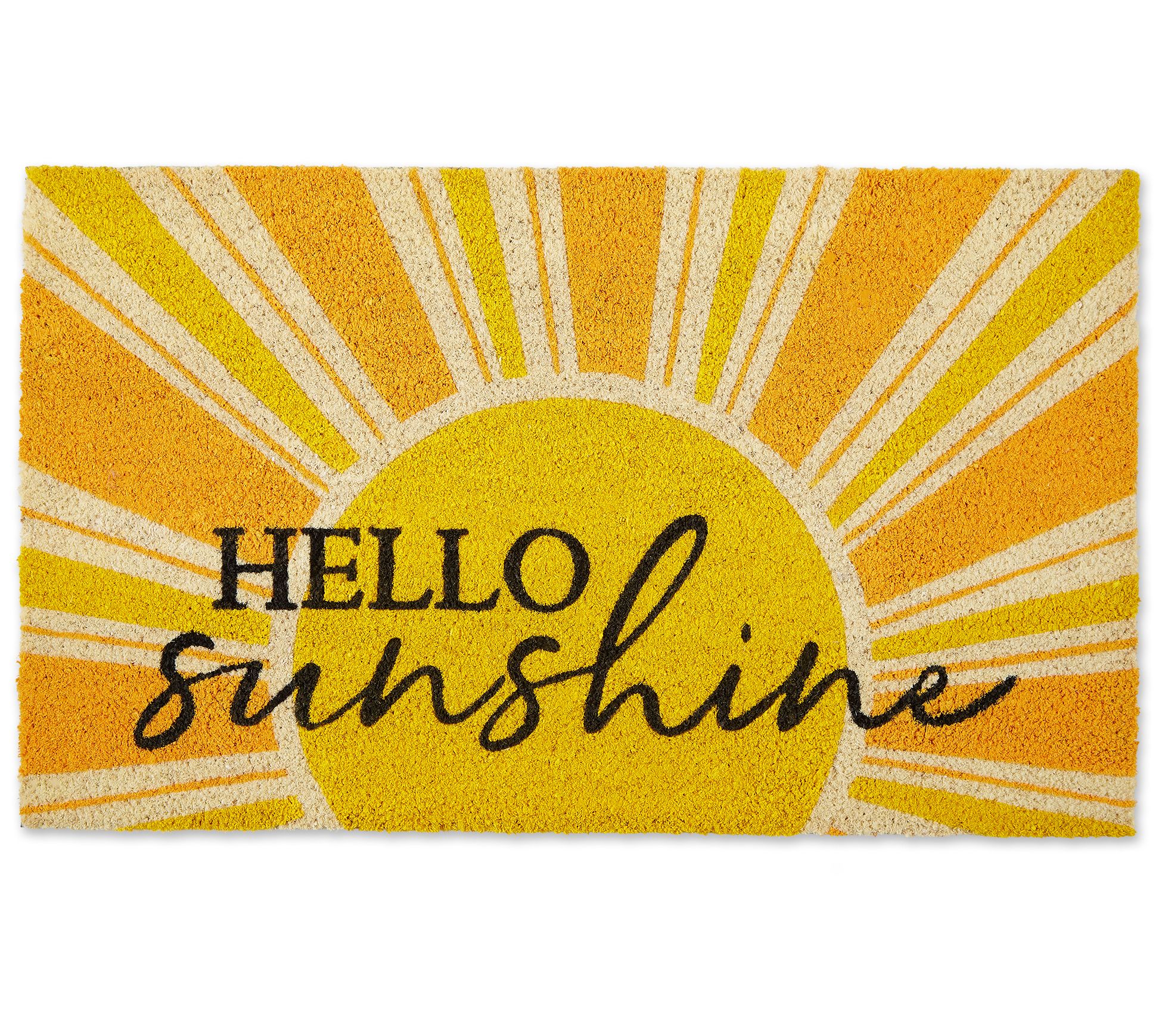 Design Imports Yellow Hello Sunshine 18x30 Doormat - QVC.com