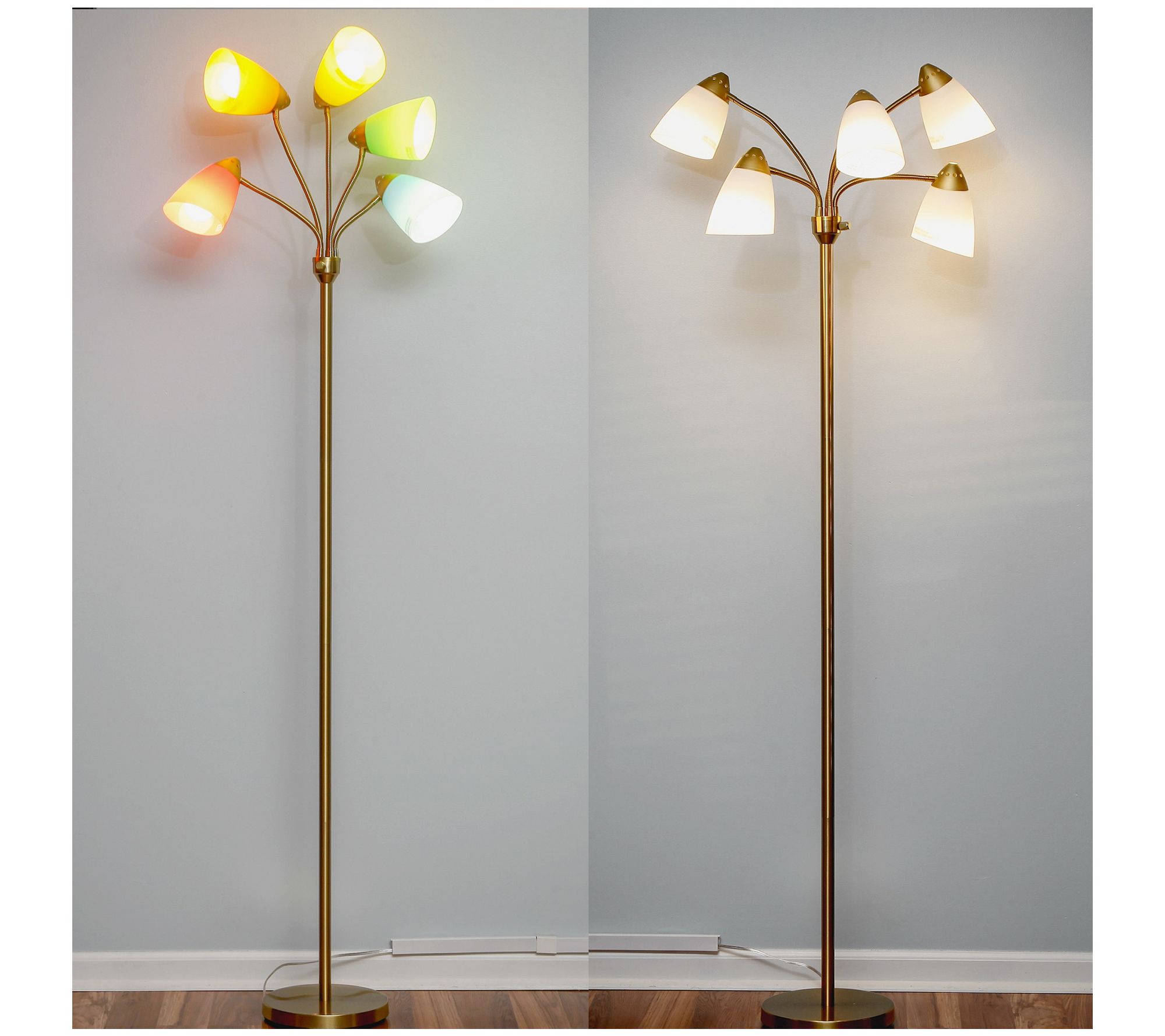 Brightech Medusa 74 in. LED Multi-Head Floor Lamp - QVC.com