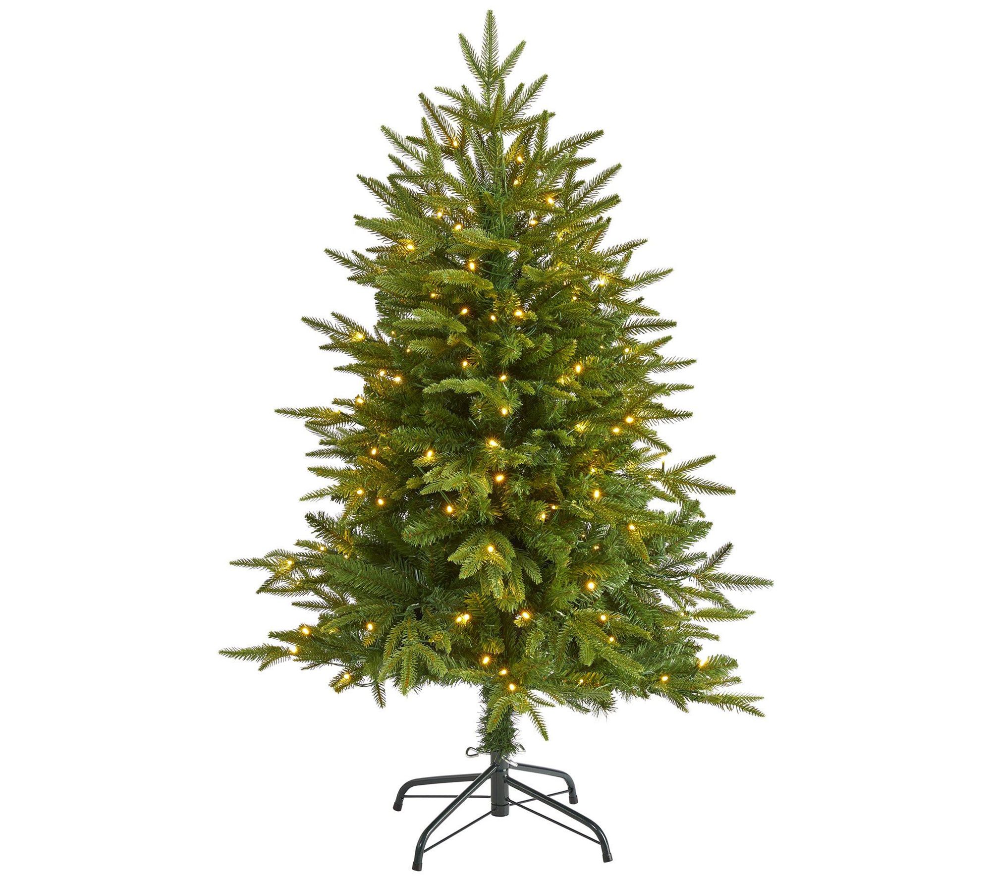 Nearly Natural 4-ft Fir Christmas Tree w/150 Clar LED Lights - QVC.com