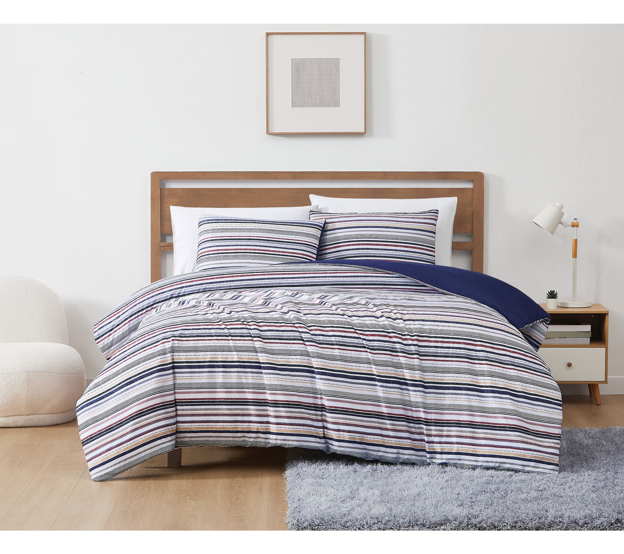 Truly Soft Teagan Stripe King 3 Piece Duvet Cov er Set - QVC.com