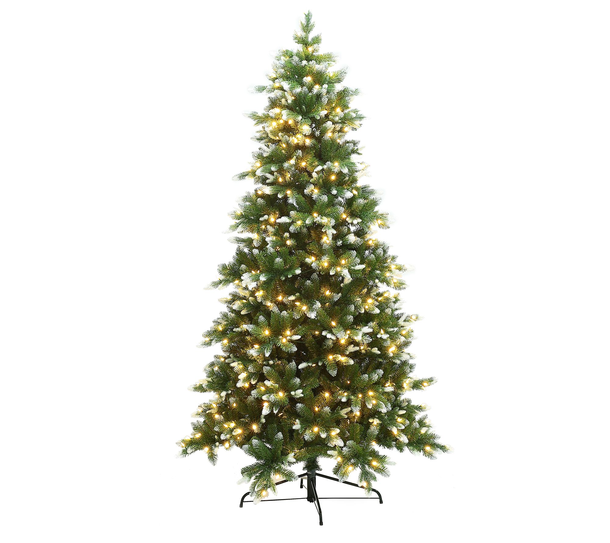 LuxenHome 7.5' Pre-Lit Snow-Kissed Artificial Christmas Tree - QVC.com