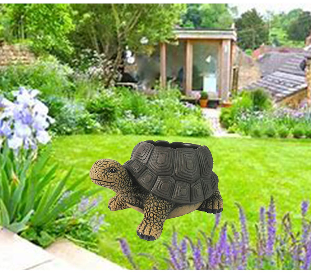 Santa's Workshop 9.3" Cement Turtle Planter - QVC.com