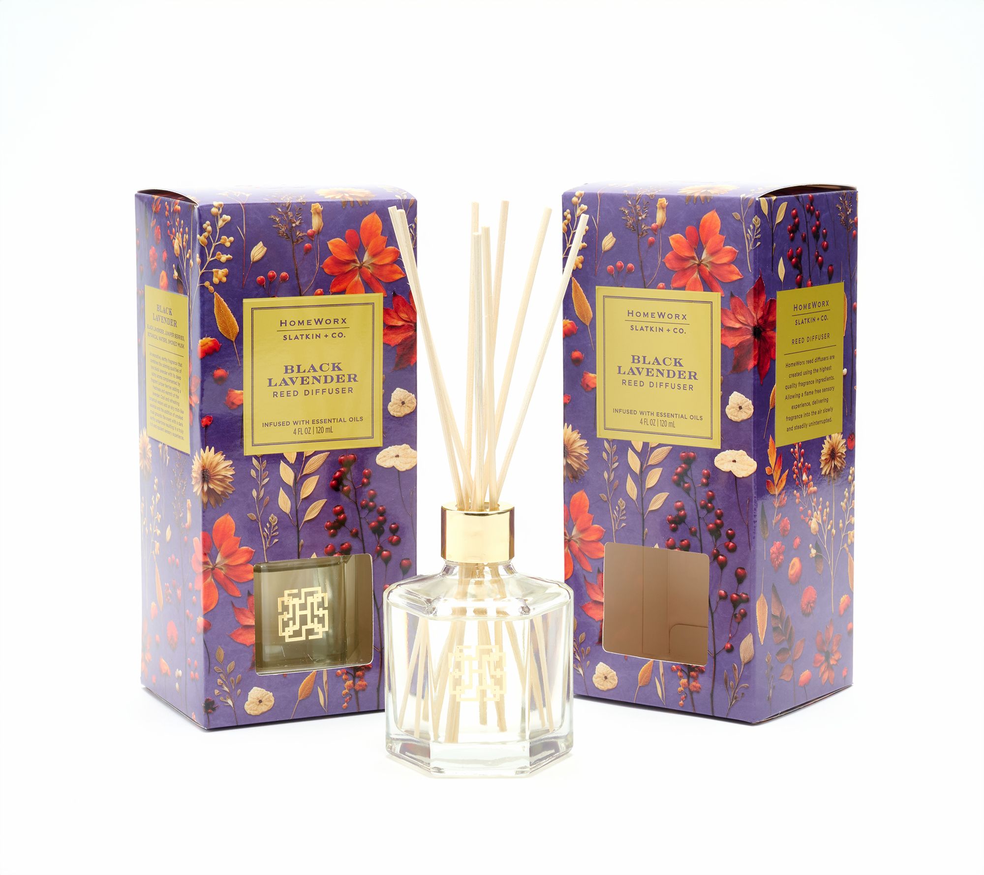 HomeWorx by Slatkin + Co. S/2 Dark Autumn Reed Diffusers - QVC.com