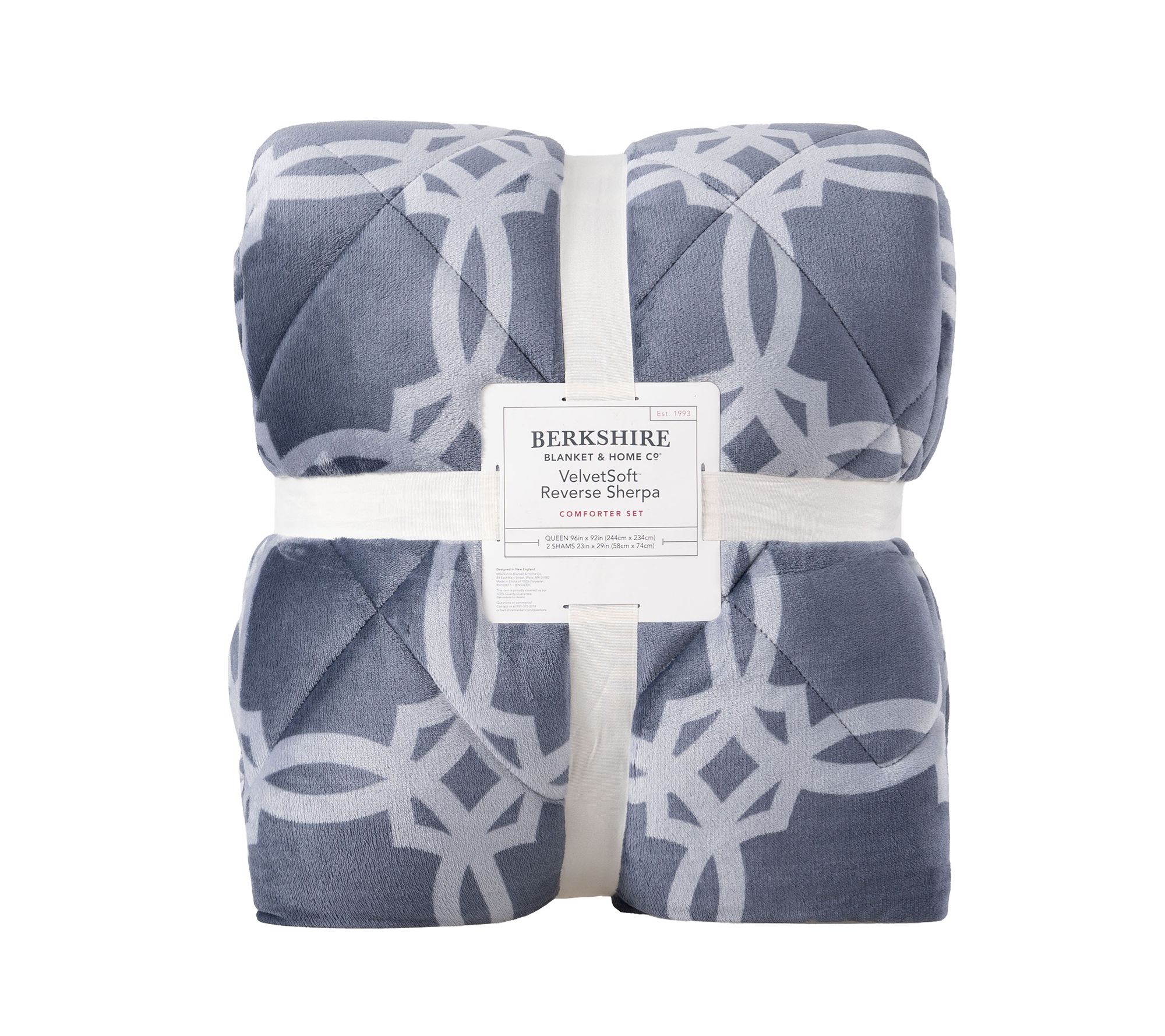 "As Is" Berkshire Velvetsoft & Sherpa Comfort & Sham- Queen - QVC.com