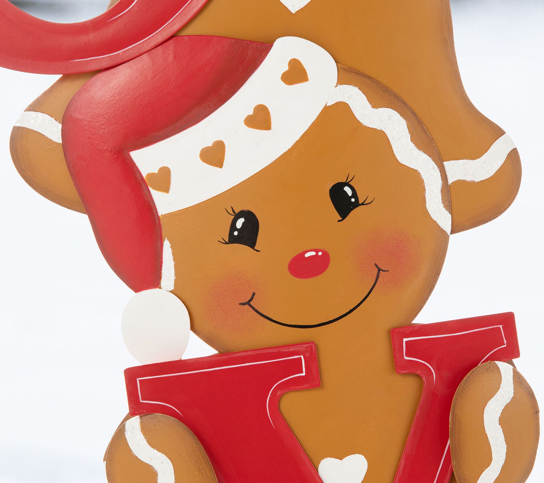 Glitzhome Metal JOY Gingerbread Man Yard Stake - QVC.com