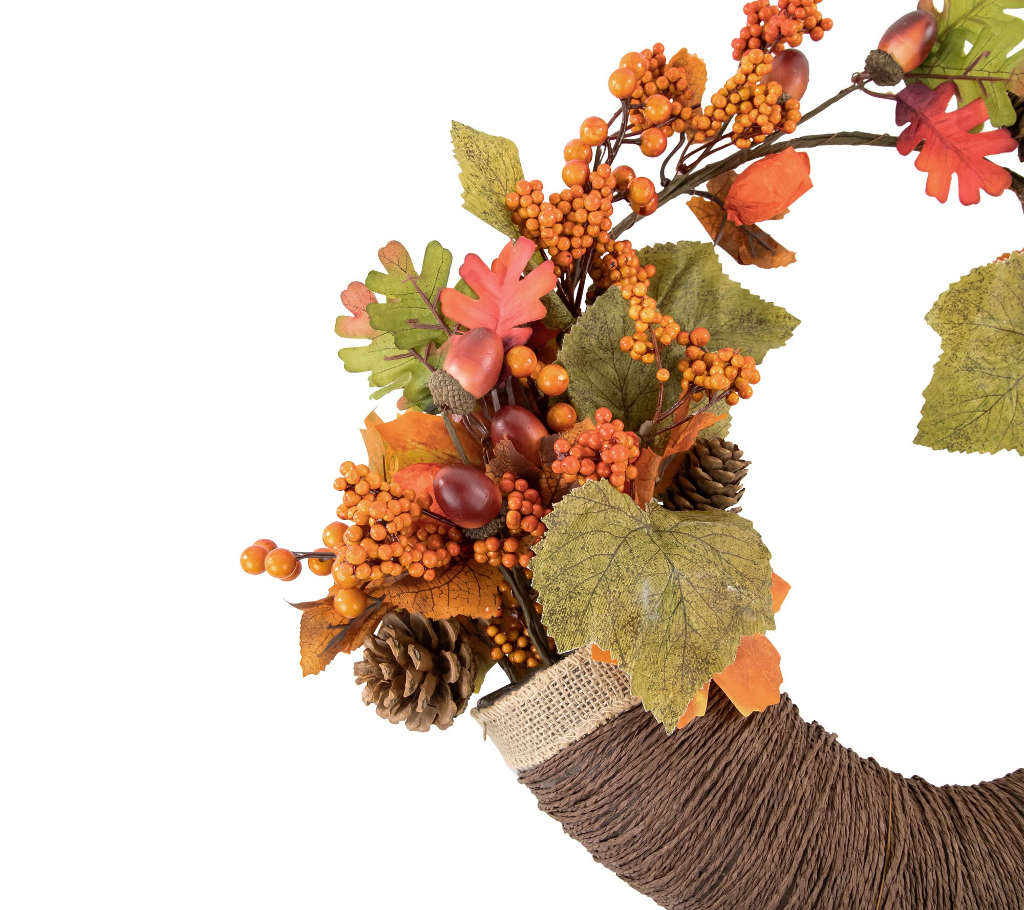 Northlight Leaves & Berries Fall Harvest Wreath 20" - QVC.com