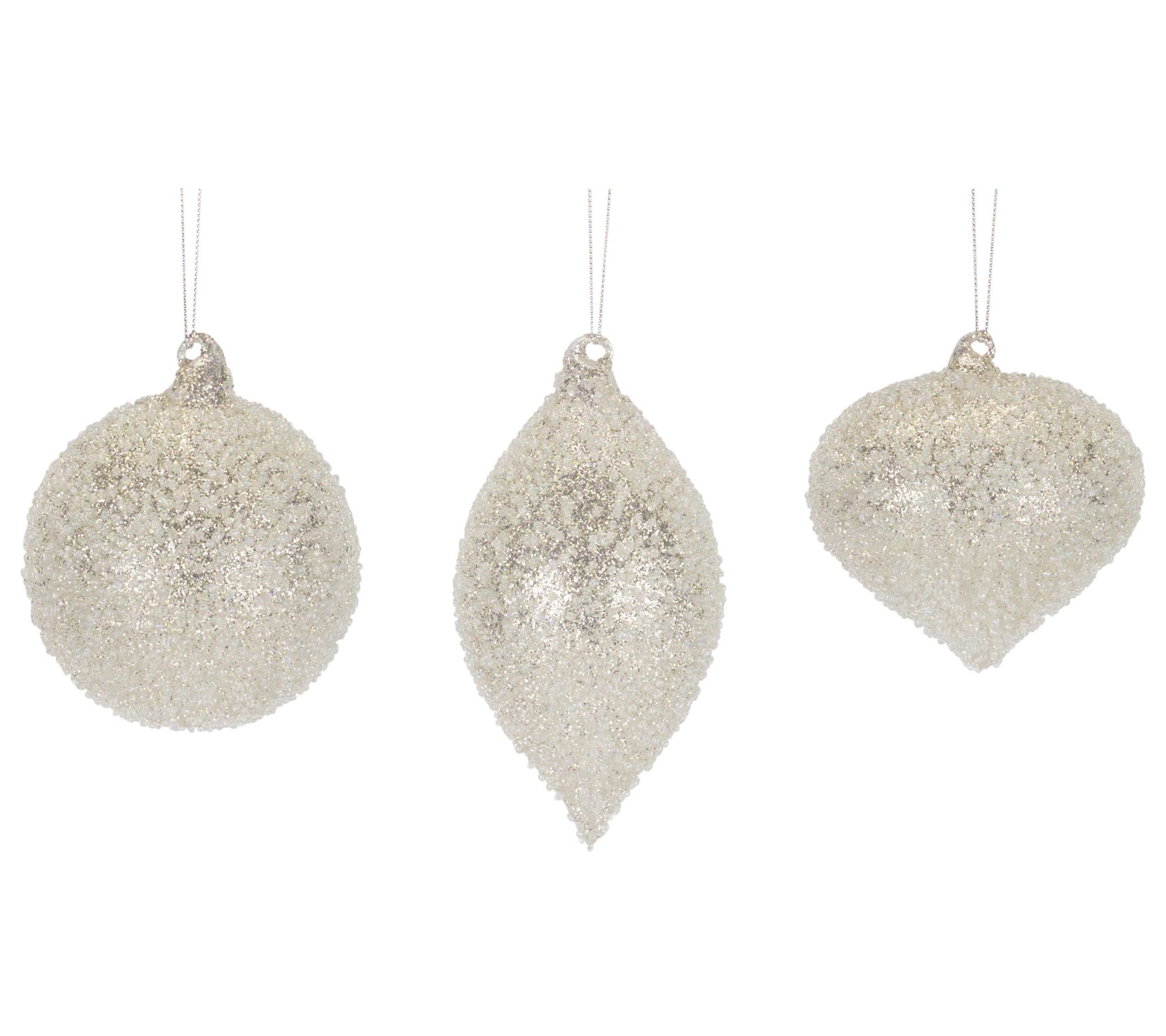 Melrose Beaded Glass Tree Ornament (Set of 6) - QVC.com