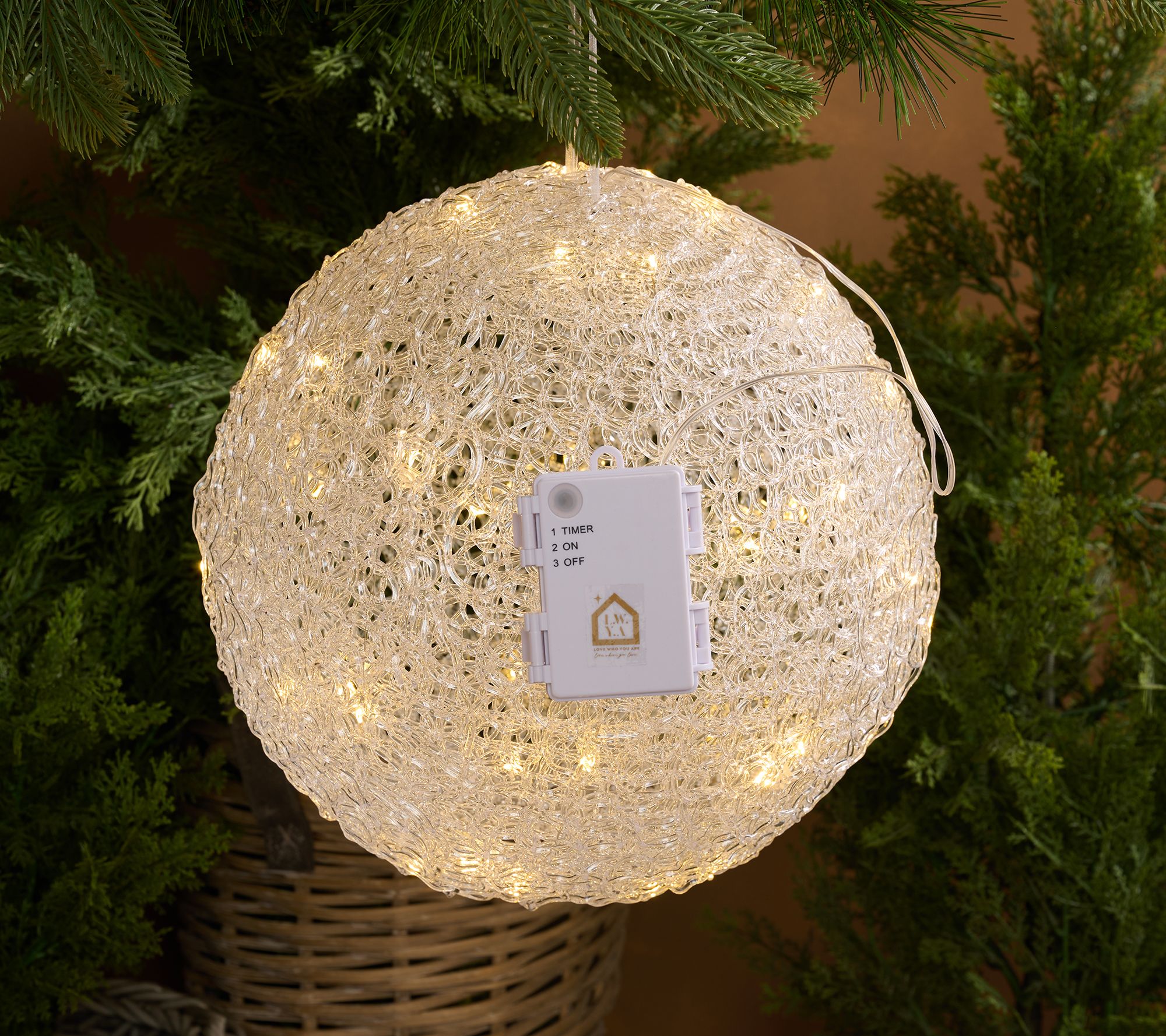 "As Is" 12" Indoor/Outdoor Illuminated Snowball Sphere by Kim Gravel ...