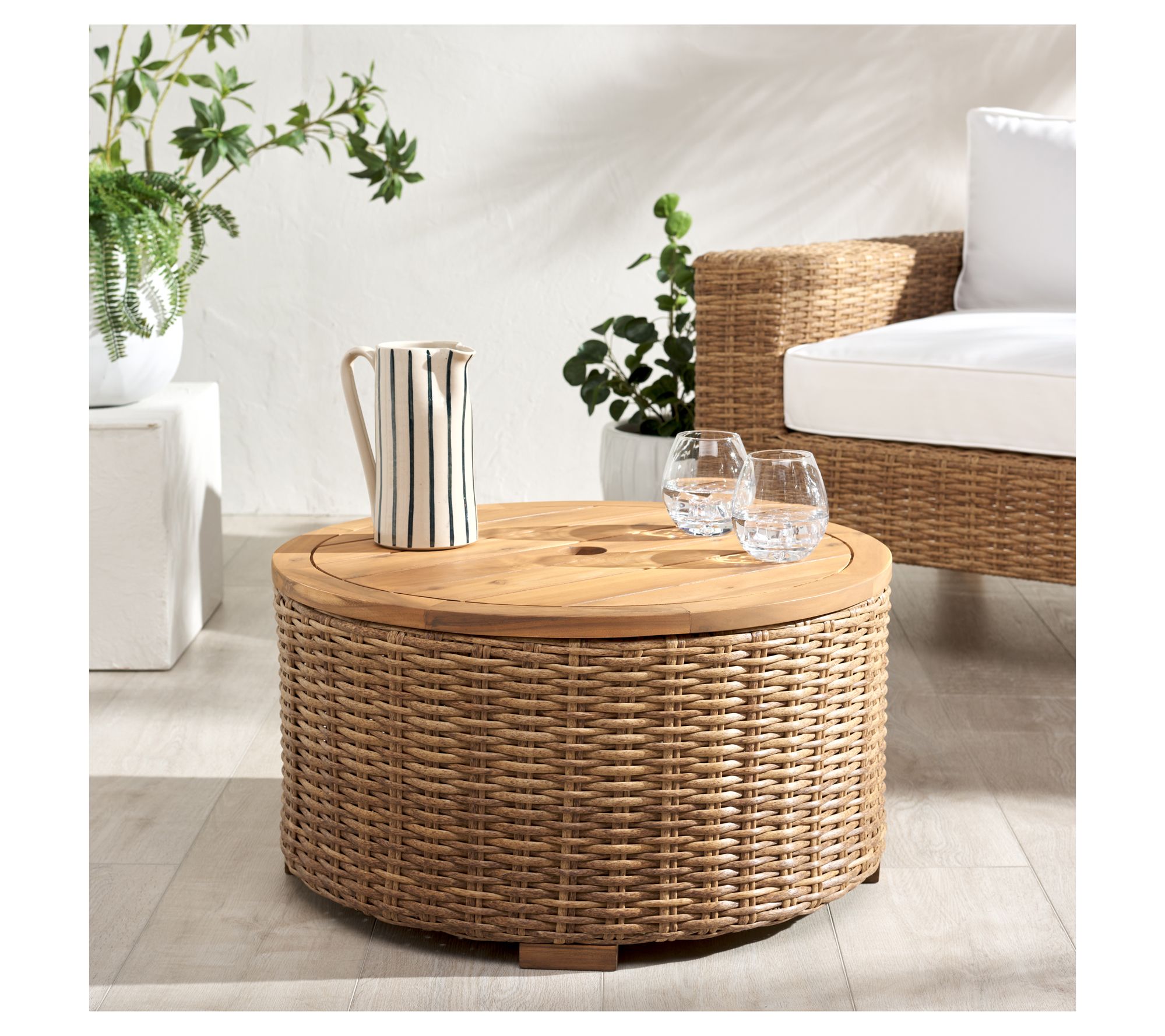 Anguilla Wicker Coffee Table by Valerie - QVC.com