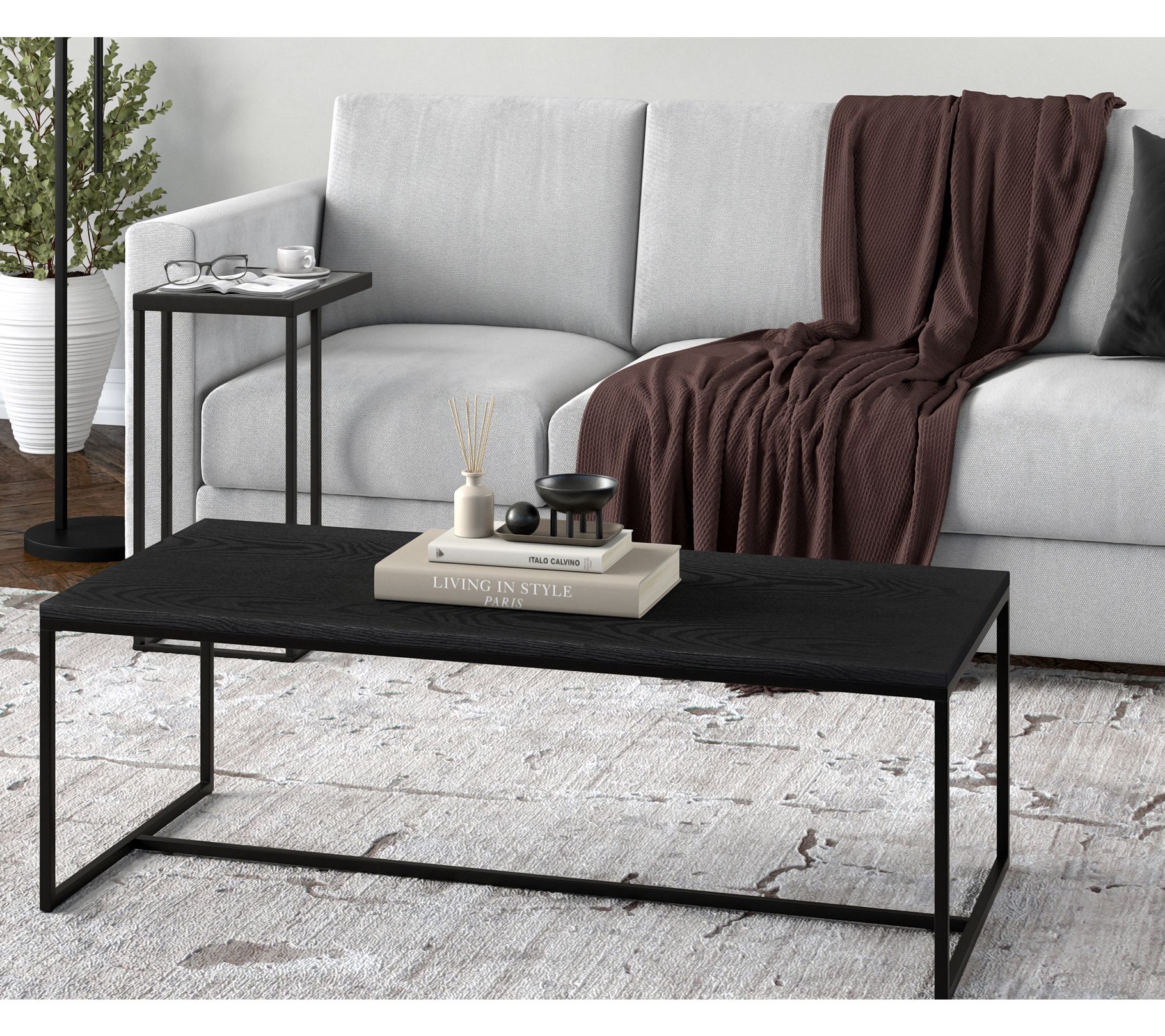 Hudson&Canal Boone Rectangular Coffee Table - QVC.com