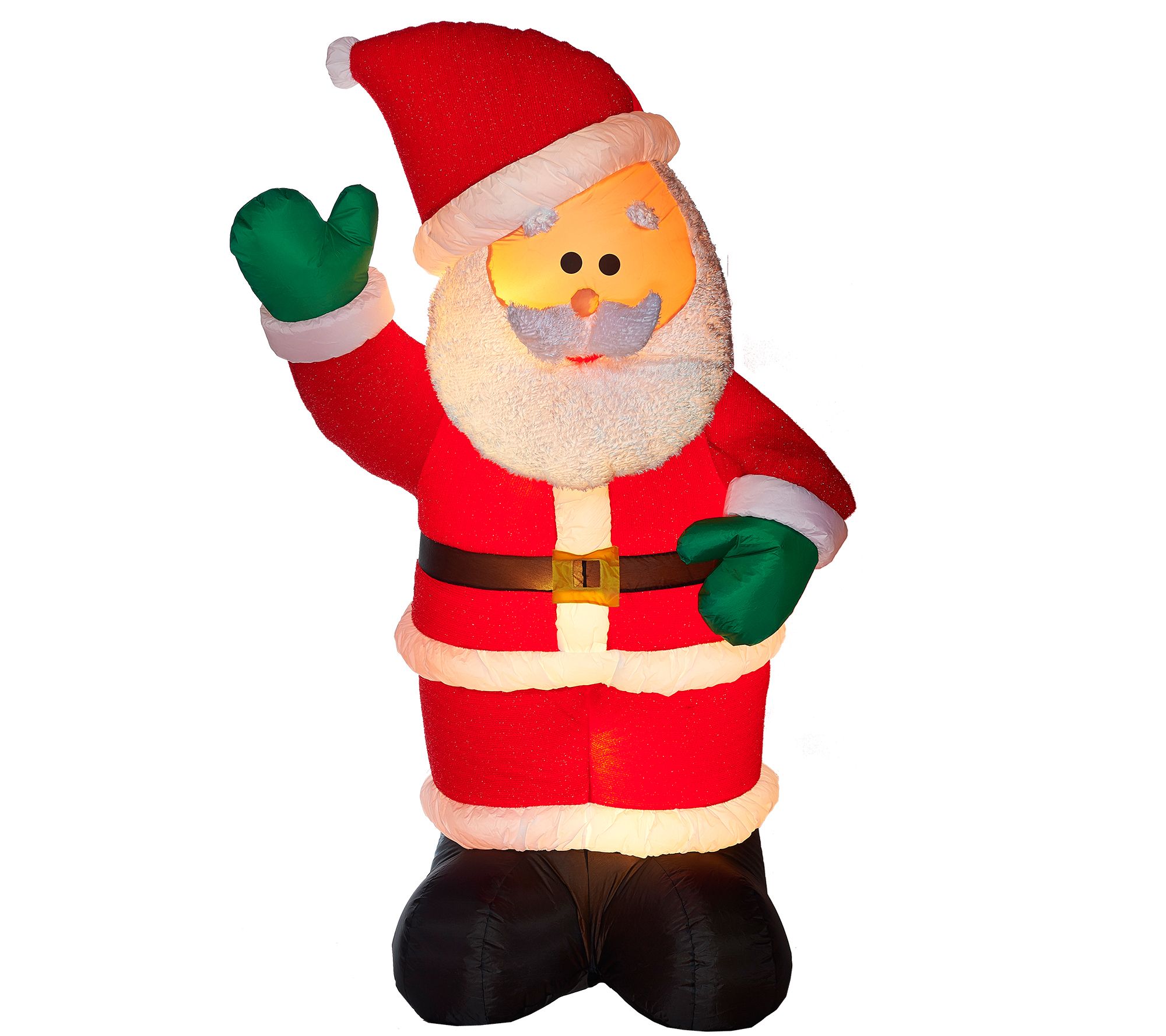 Kringle Express Inflatable Lit Holiday Icon with Faux Fur Accents - QVC.com