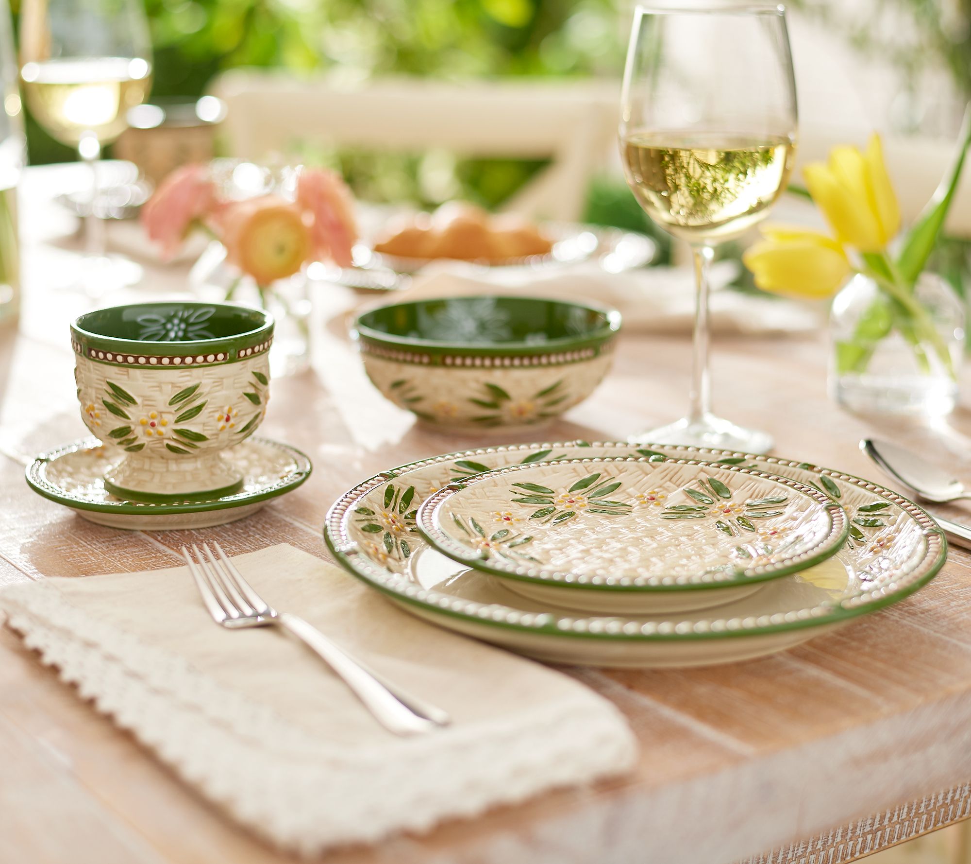 (QVC) Temp-tations Floral Lace or Old World 20-pc Basketweave ...