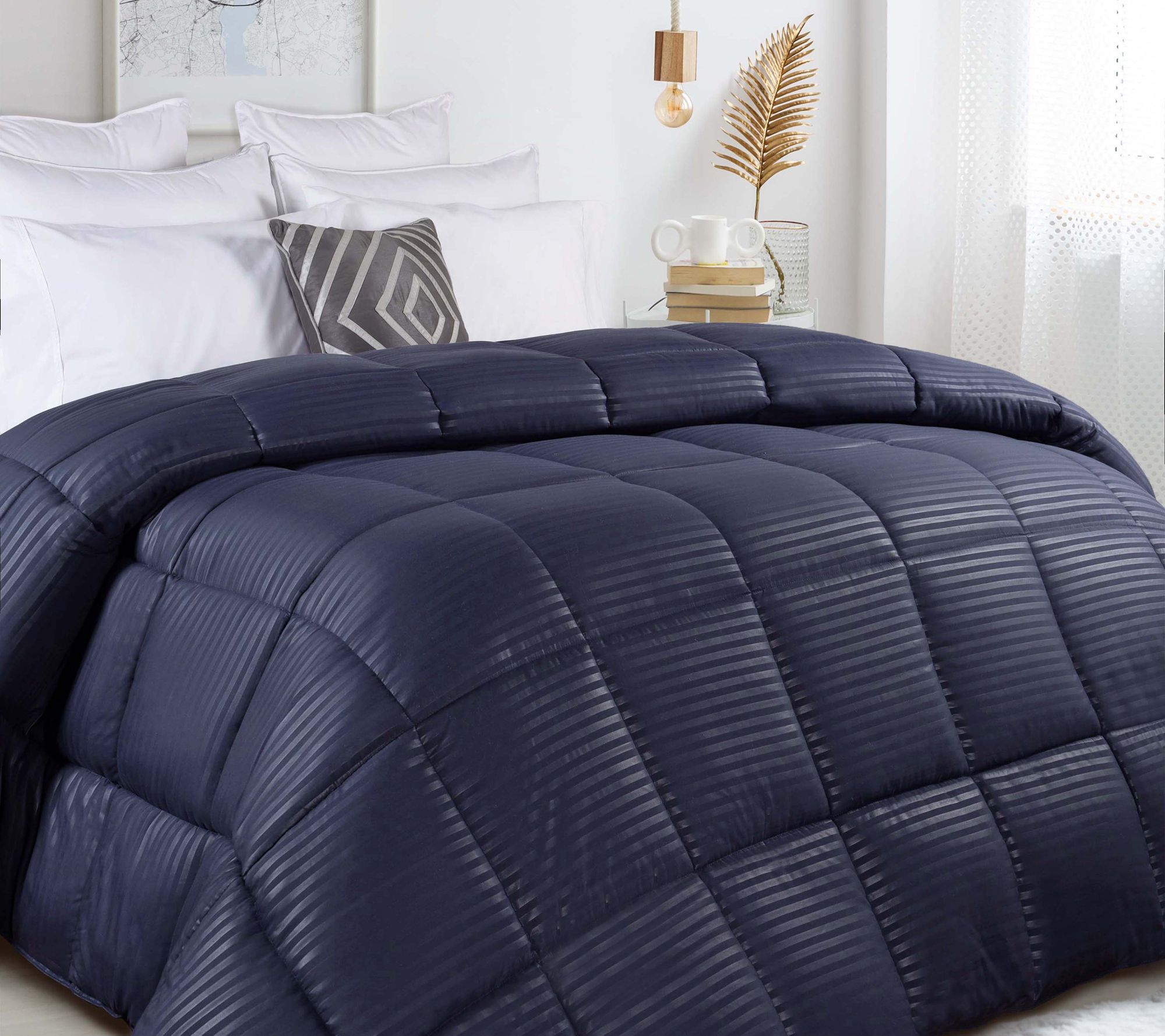 Superior Striped All-Season Reversible Comforter, King - QVC.com