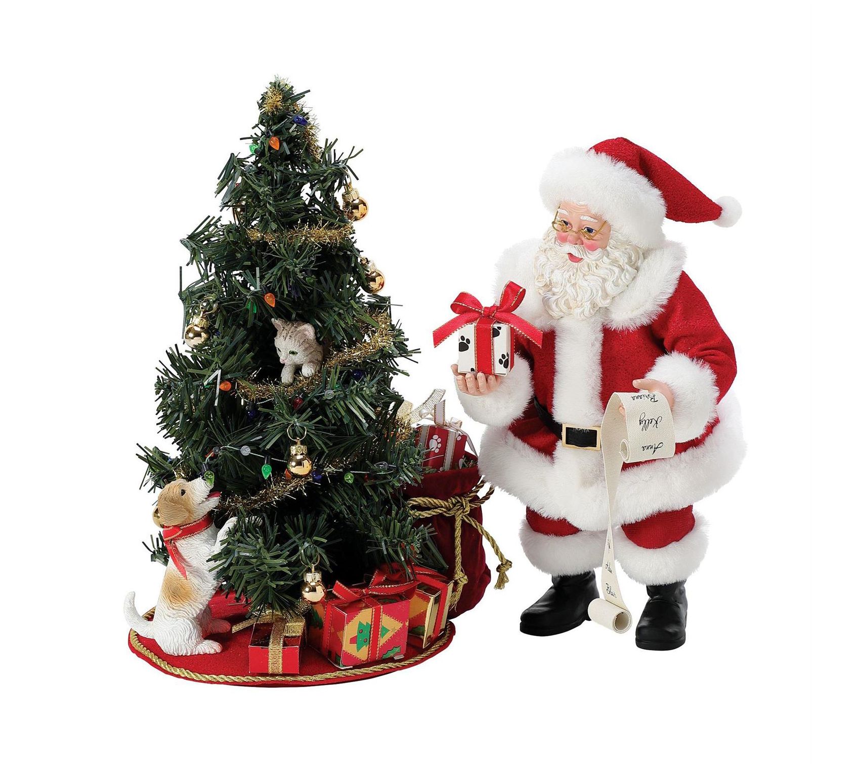 Department 56 Santa and His Pets Barking Up the Tree - QVC.com