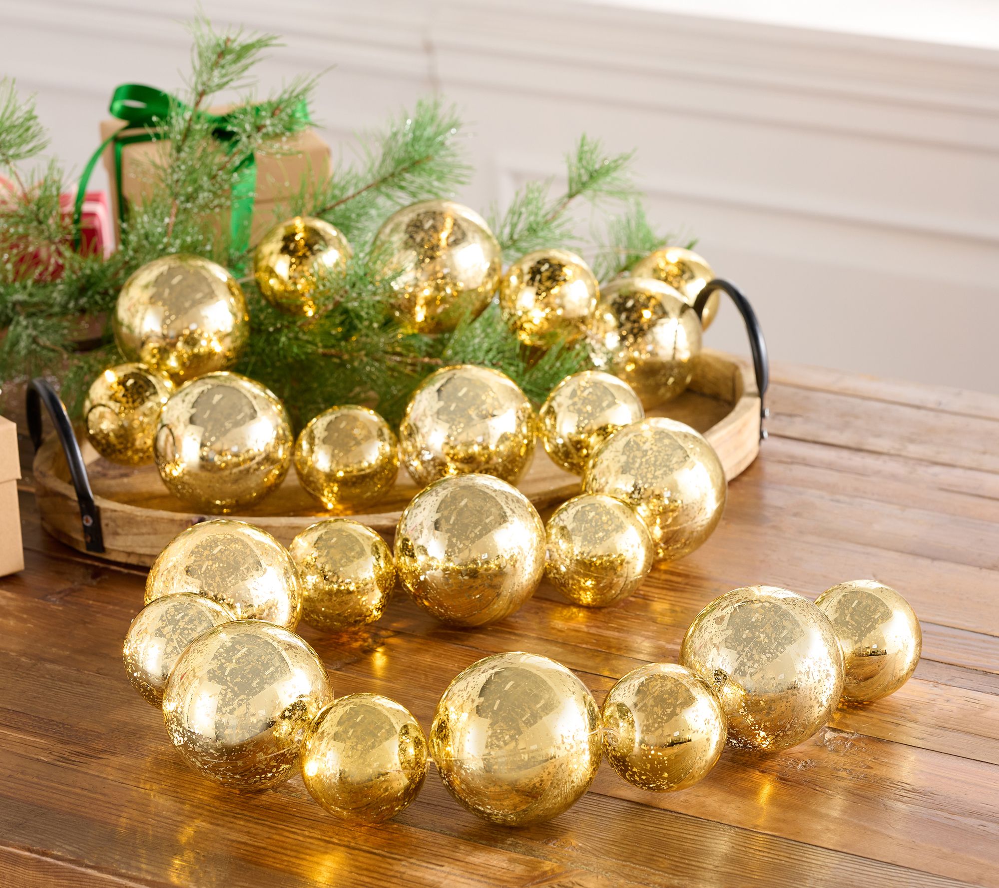 "As Is" Indoor/ Outdoor Illuminated 75" Shatterproof Ball Garland - QVC.com