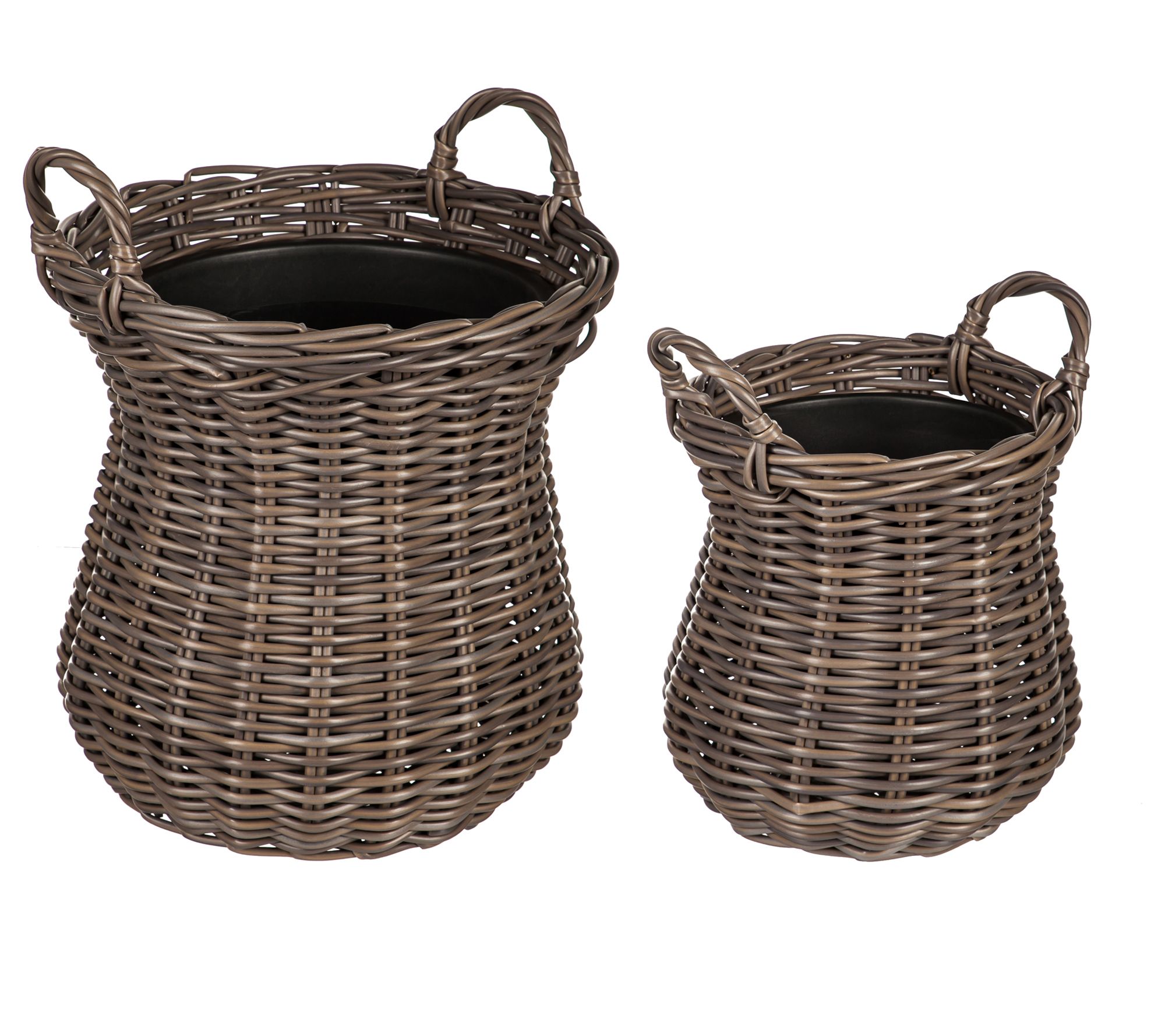 Evergreen Set of 2 Resin Wicker Planter - QVC.com