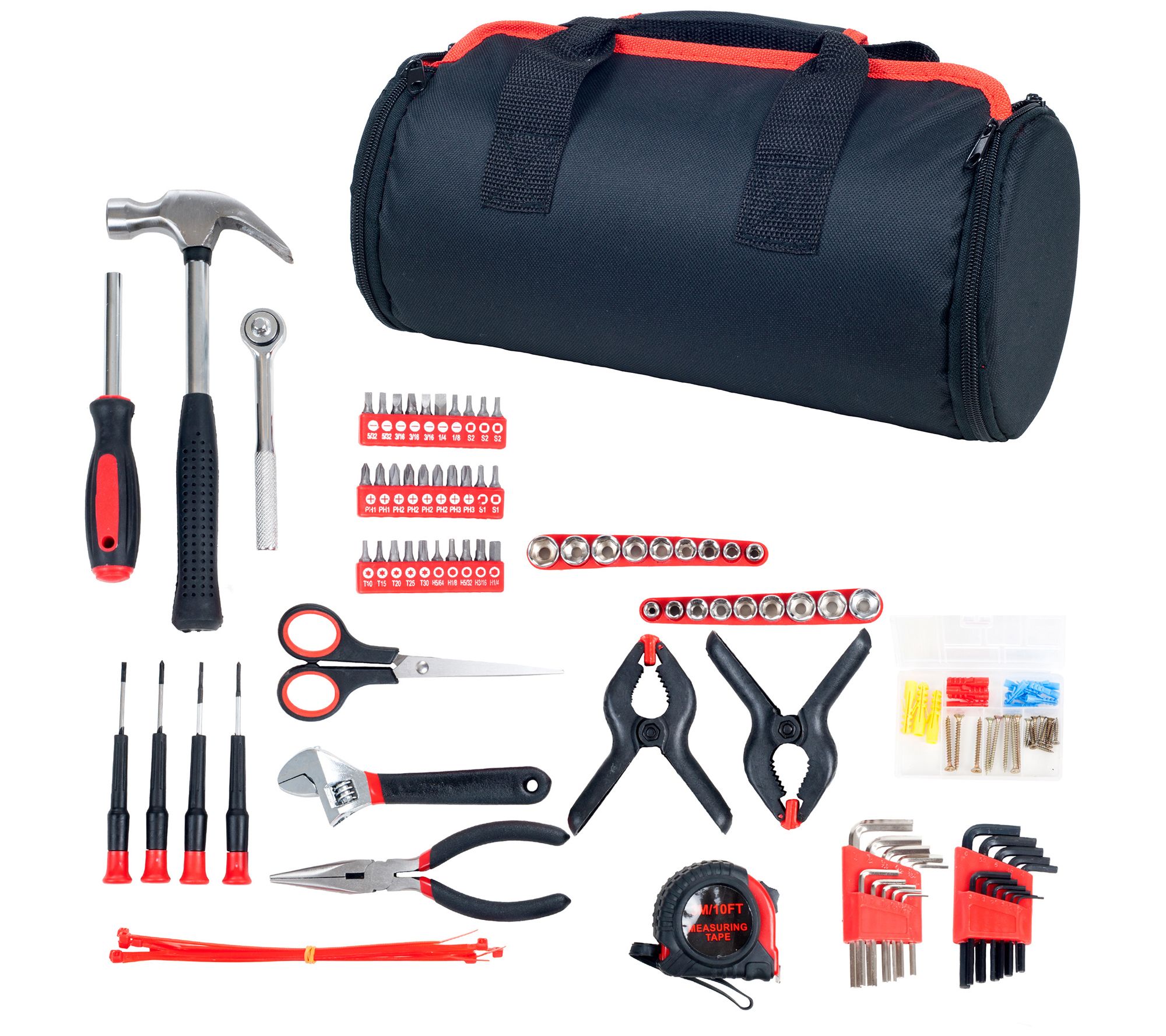 Stalwart 86-Piece Household Hand Tool Set withRoll-Up Bag - QVC.com