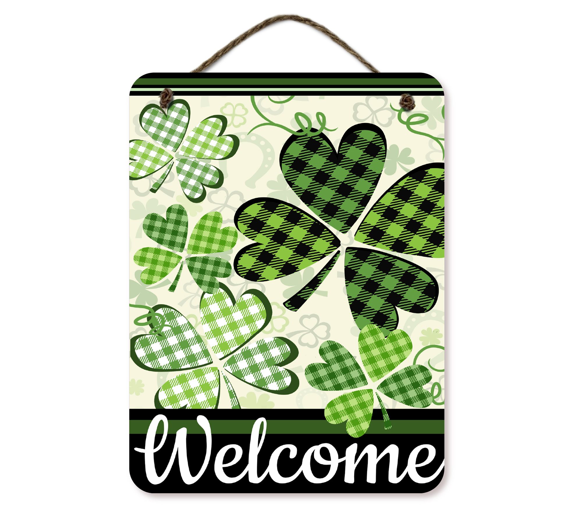 Courtside Market Welcome Clovers 12x16 HangingSign - QVC.com