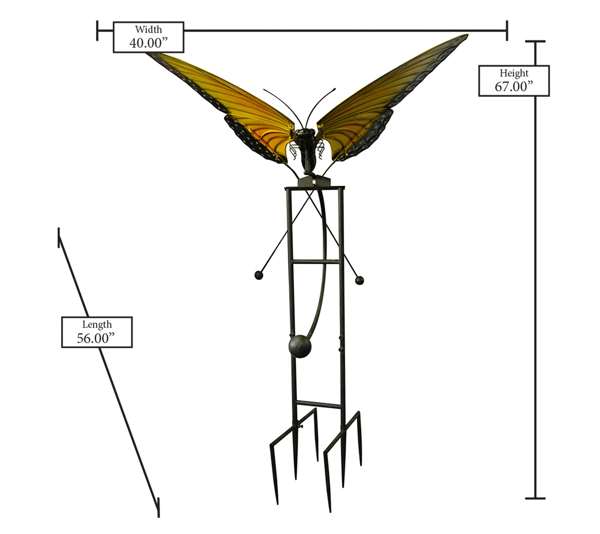 RCS Rocker Garden Stake Large Monarch Butterfly - QVC.com
