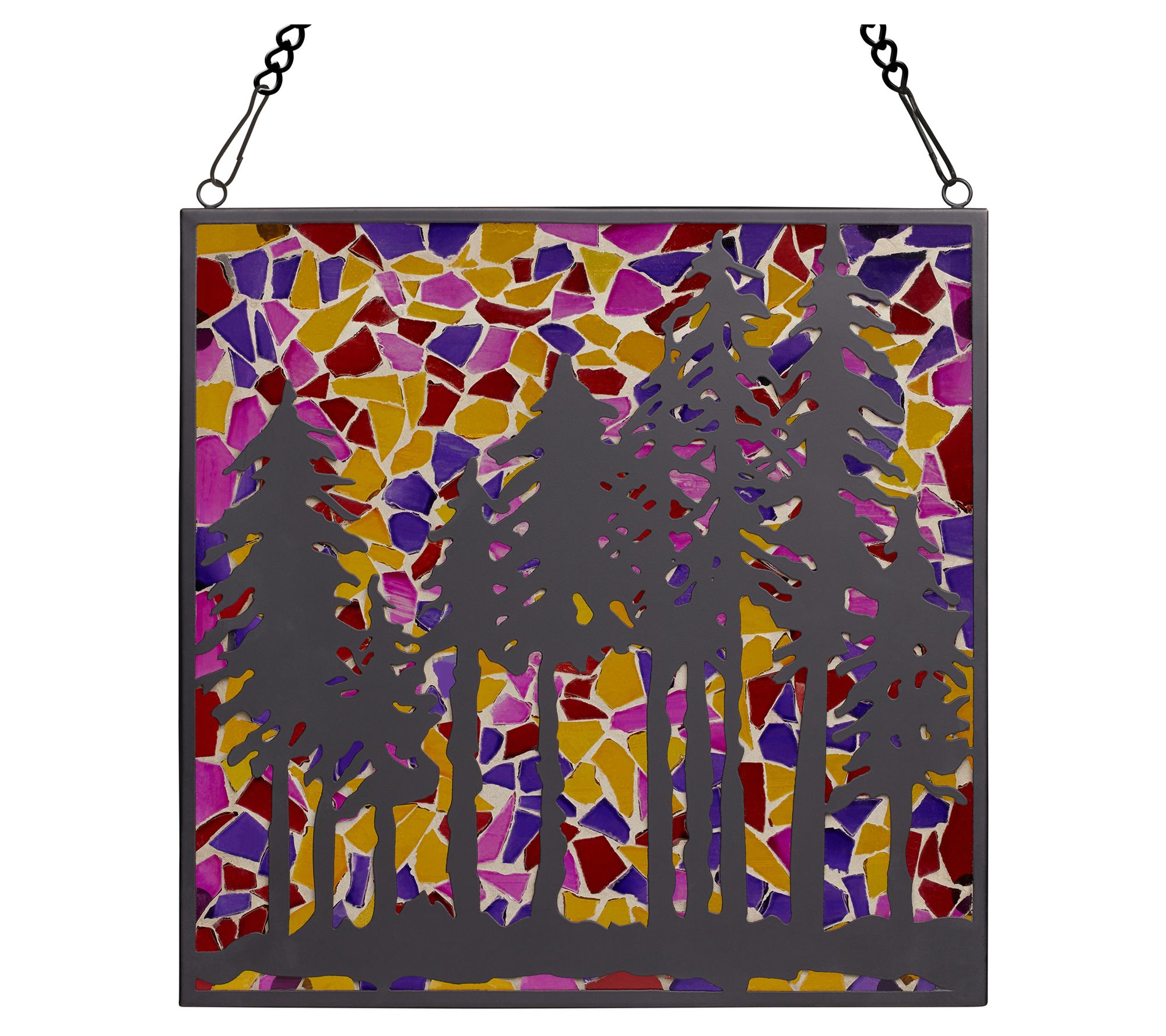 River of Goods 12" Mosaic Landscape Stained Glass Window Panel - QVC.com