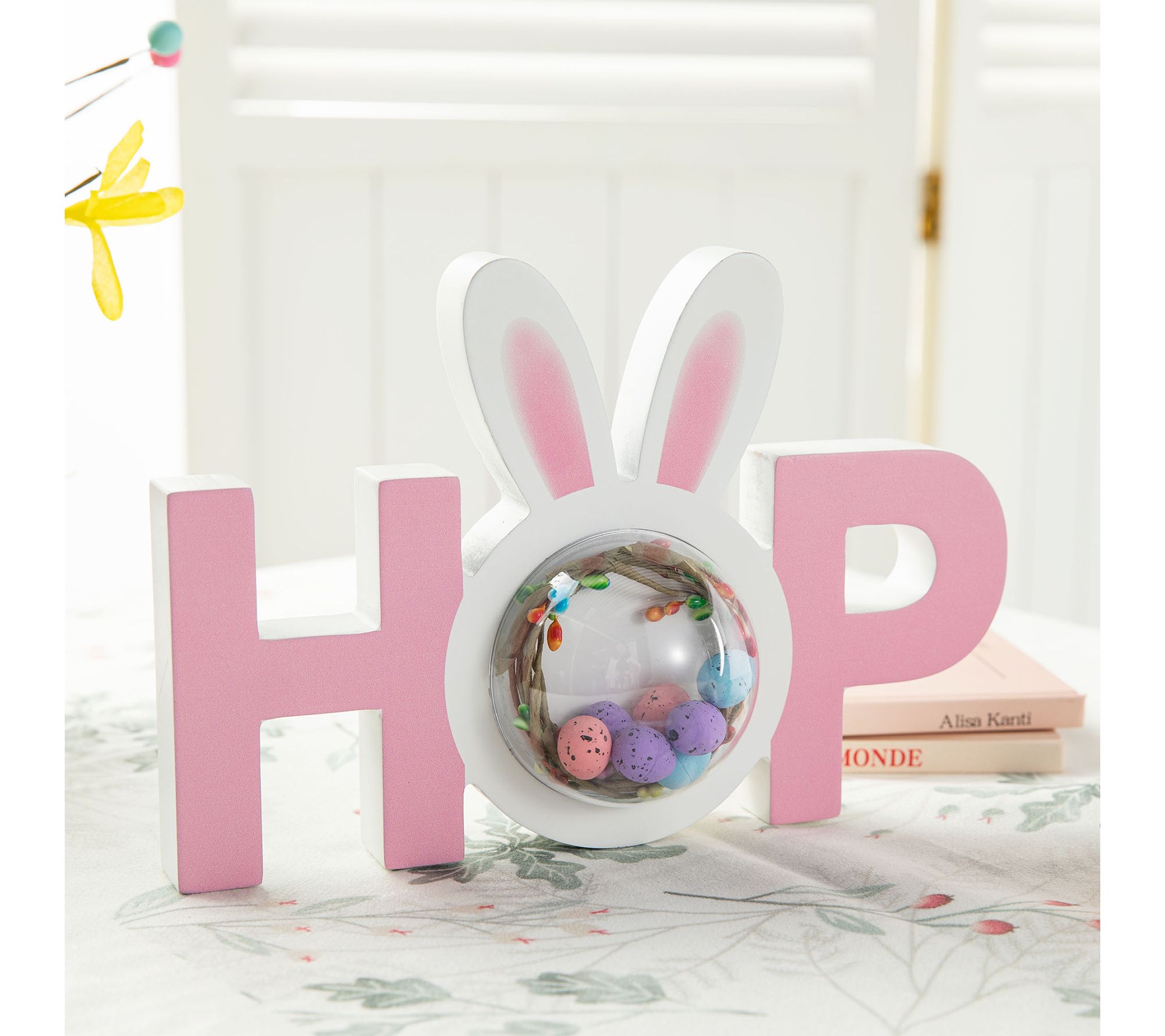Glitzhome 10"L Easter Wooden HOP Table Decor - QVC.com