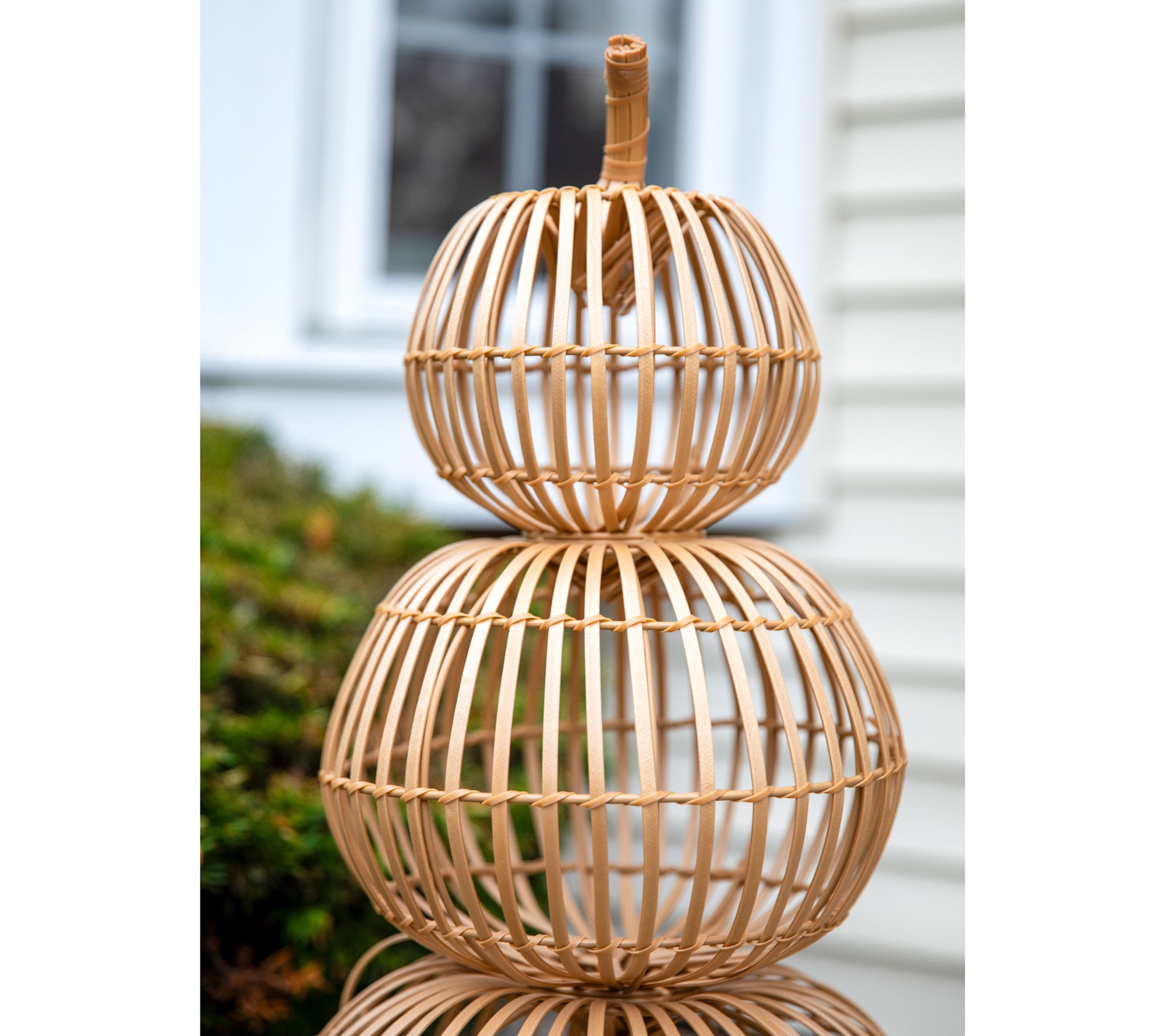 Indoor/Outdoor 24" Poly Rattan Pumpkin Stack by Lauren McBride - QVC.com