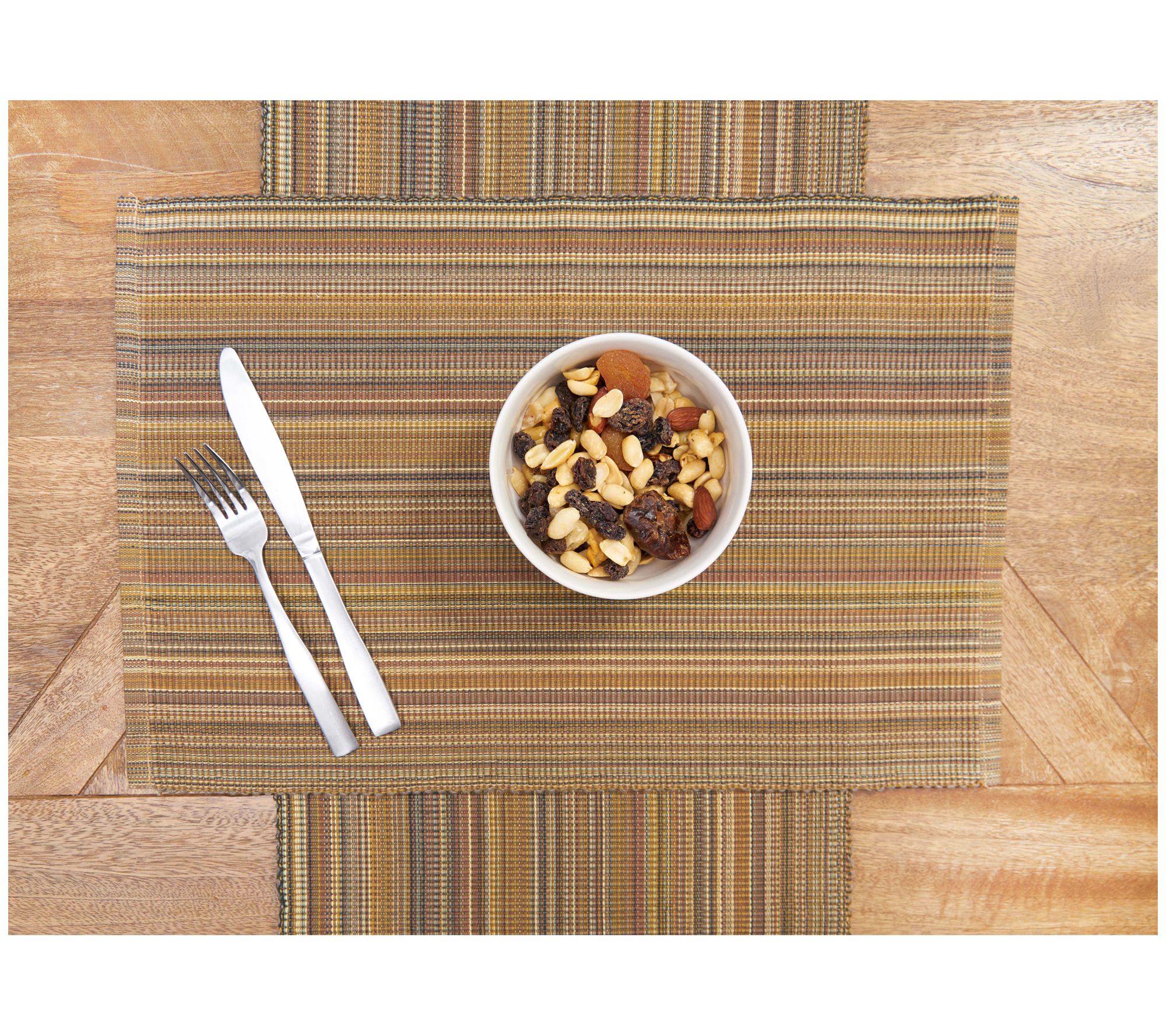 Cedar Stripes Placemat Set of 6 by Valerie - QVC.com