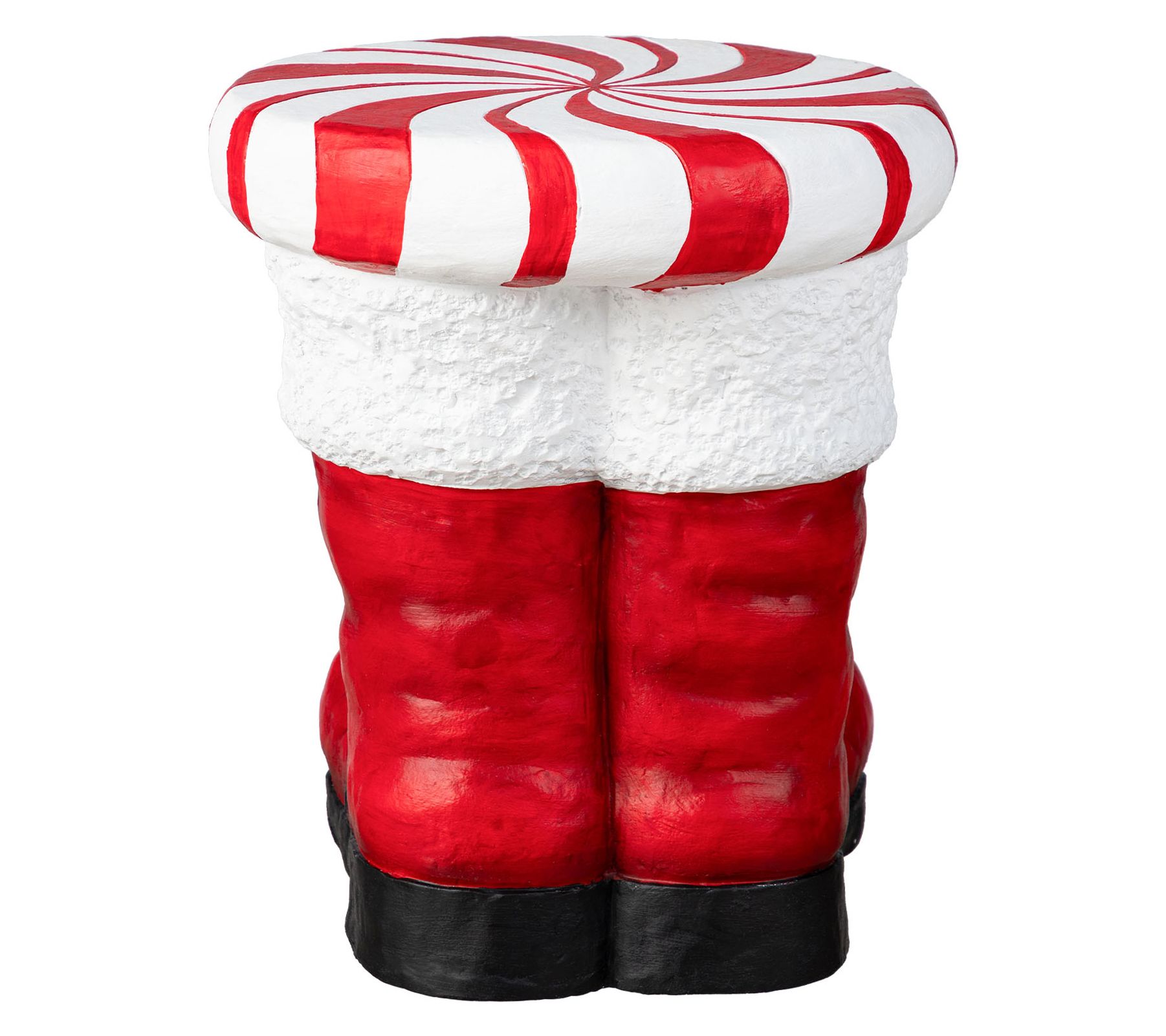 Glitzhome 14.5"H Christmas Peppermint Boot Stool/Table - QVC.com