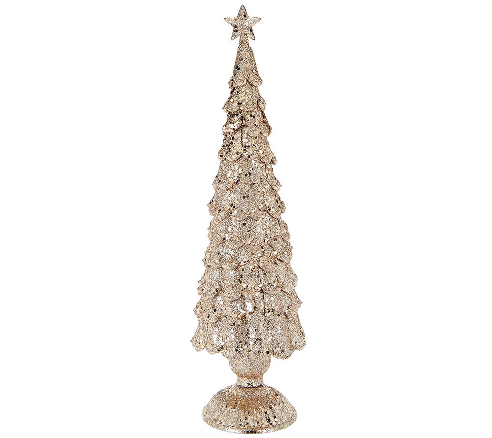 2-Piece Unlit 13" and 16" Elegant Sparkling Trees - QVC.com