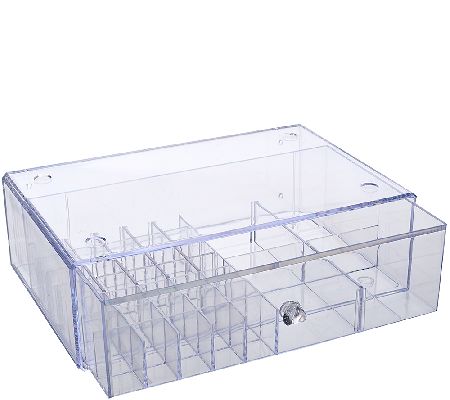 "As Is" Set of 2 Clear Stacking Cosmetic Organizers - QVC.com