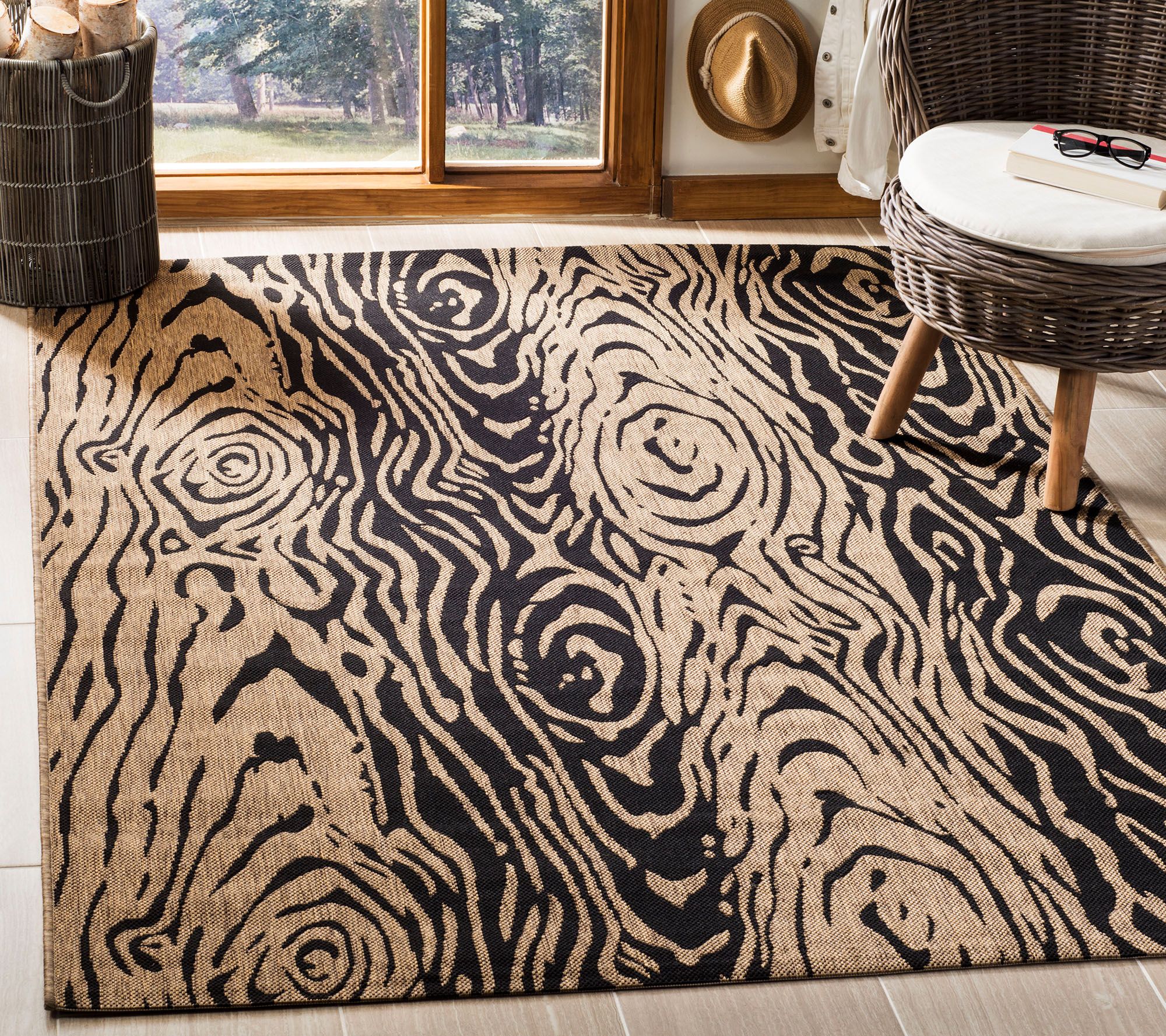 Martha Stewart Layered Faux Bois 5'3" x 7'7" Rug - QVC.com