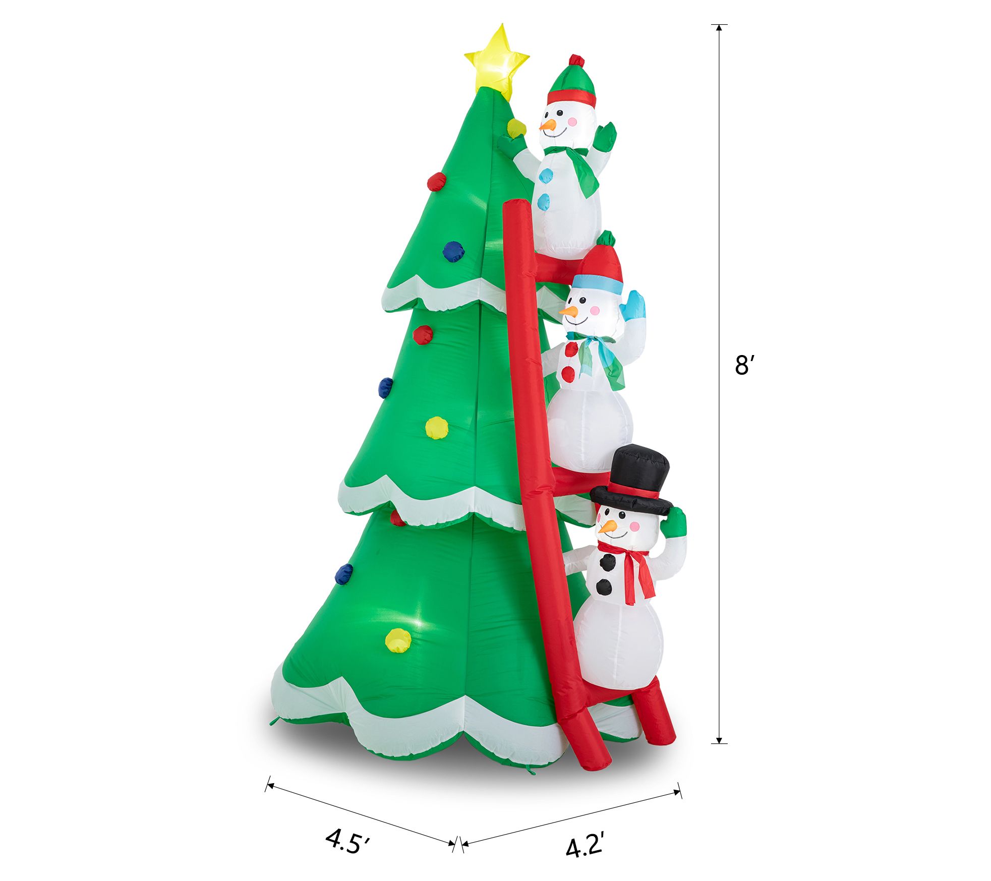 Glitzhome 8' Inflatable Xmas Snowman Climbing U p Tree Decor - QVC.com