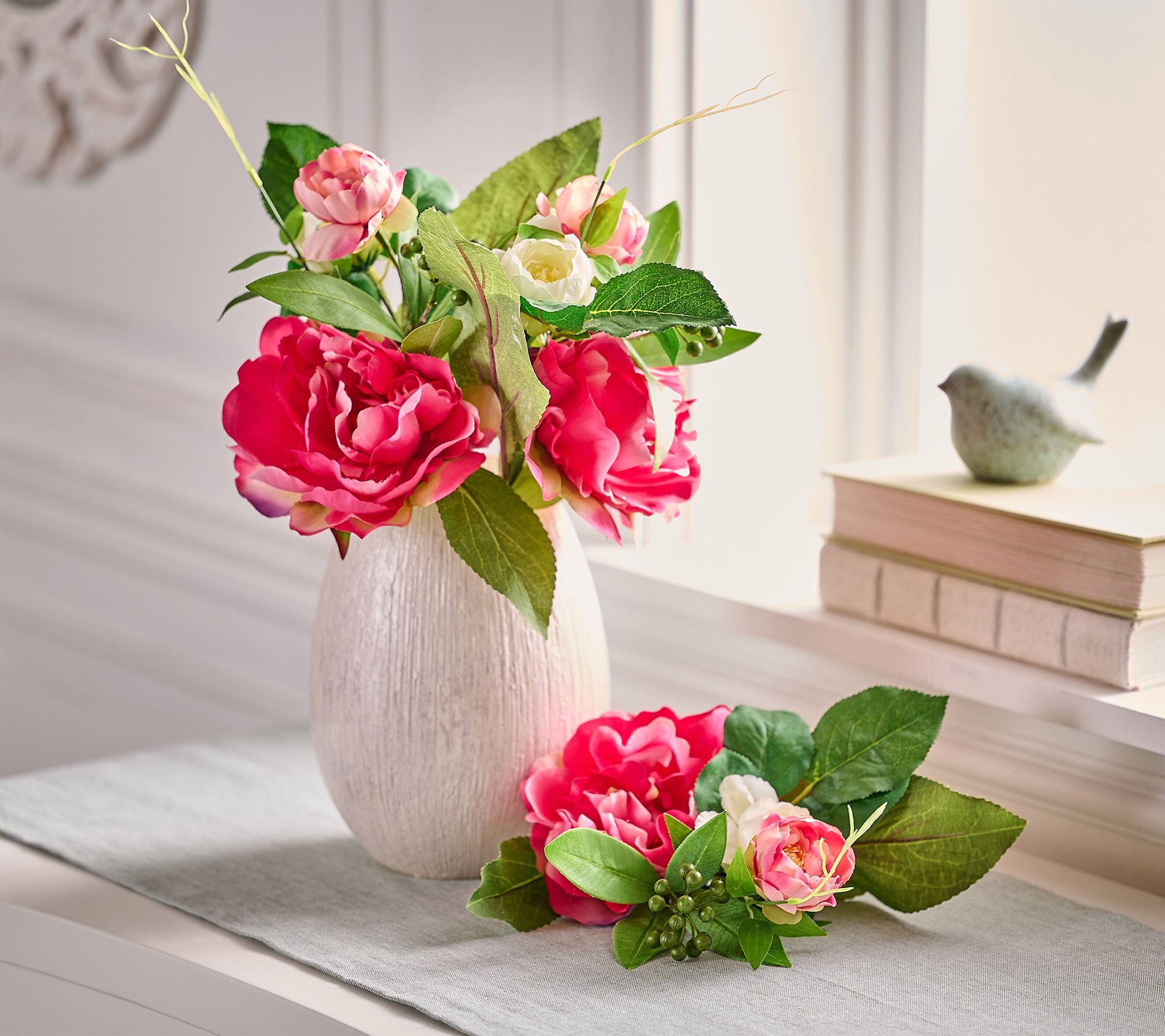 "As Is" Cottage Garden Set of 3 Peony & Rose Picks by Valerie - QVC.com