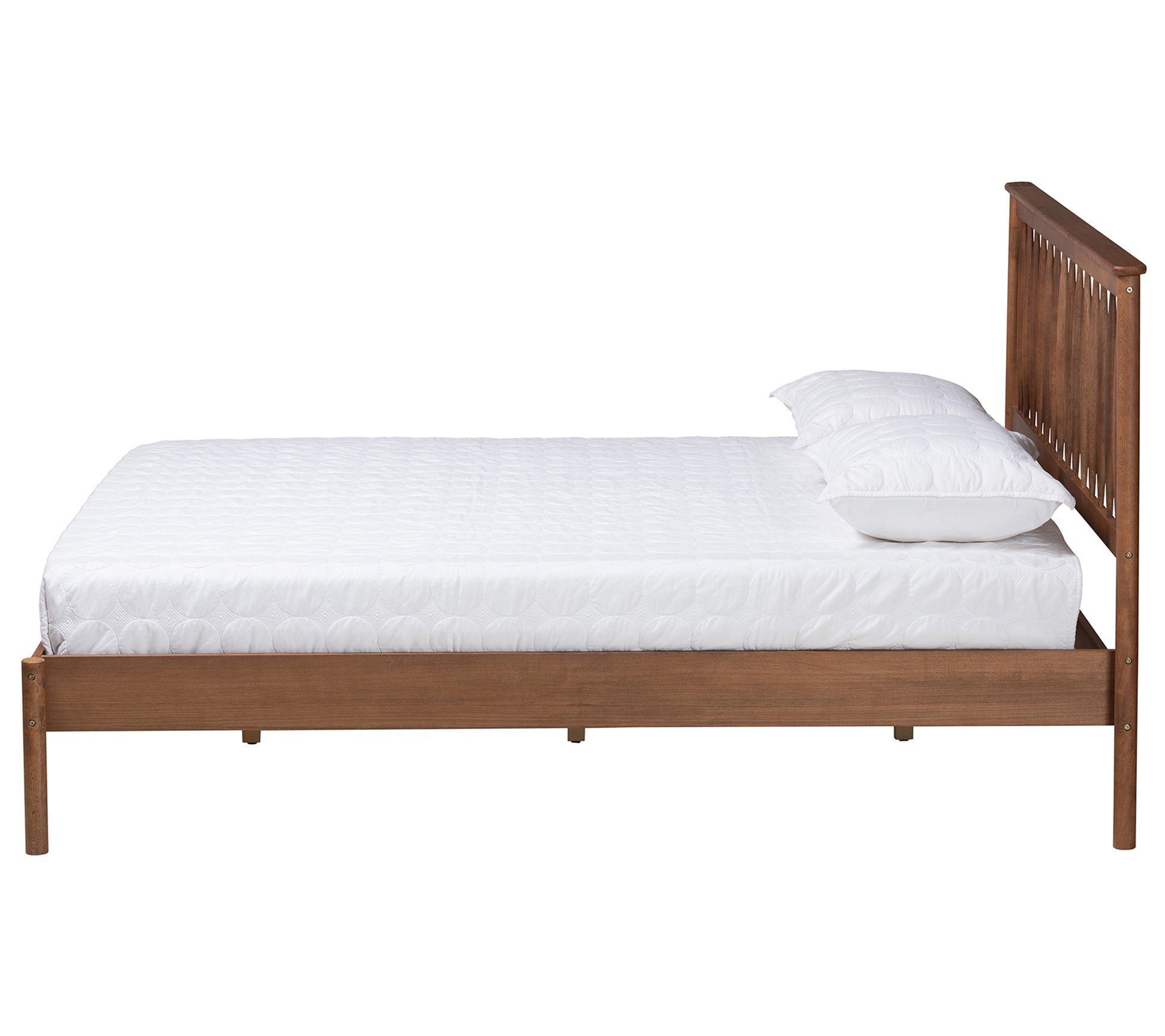 Baxton Studio Agatis Walnut Brown Wood Queen Size Bed - QVC.com